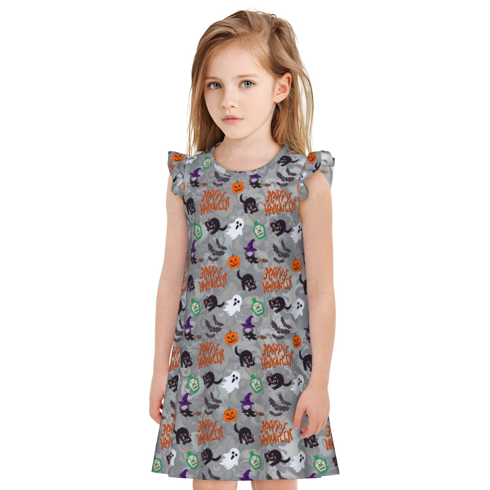 Fuzoiu Happy Halloween Print Girls' Nightgowns Pajamas Dress,Girls ...