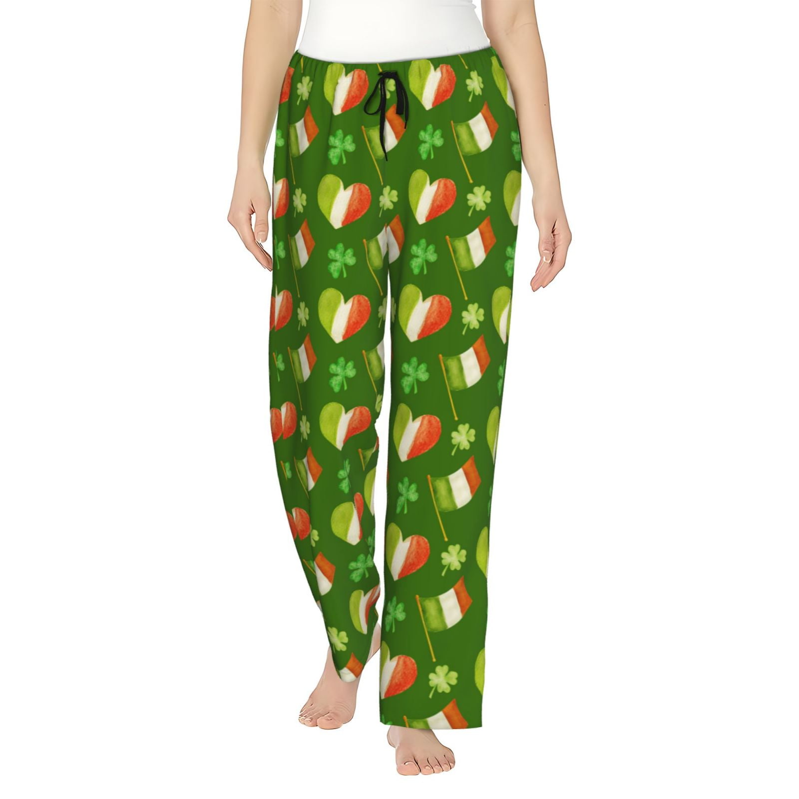Fuzoiu Happy St. Patrick's Day Print Women's Pajama Pants,Lounge Pants with Drawstring and ...