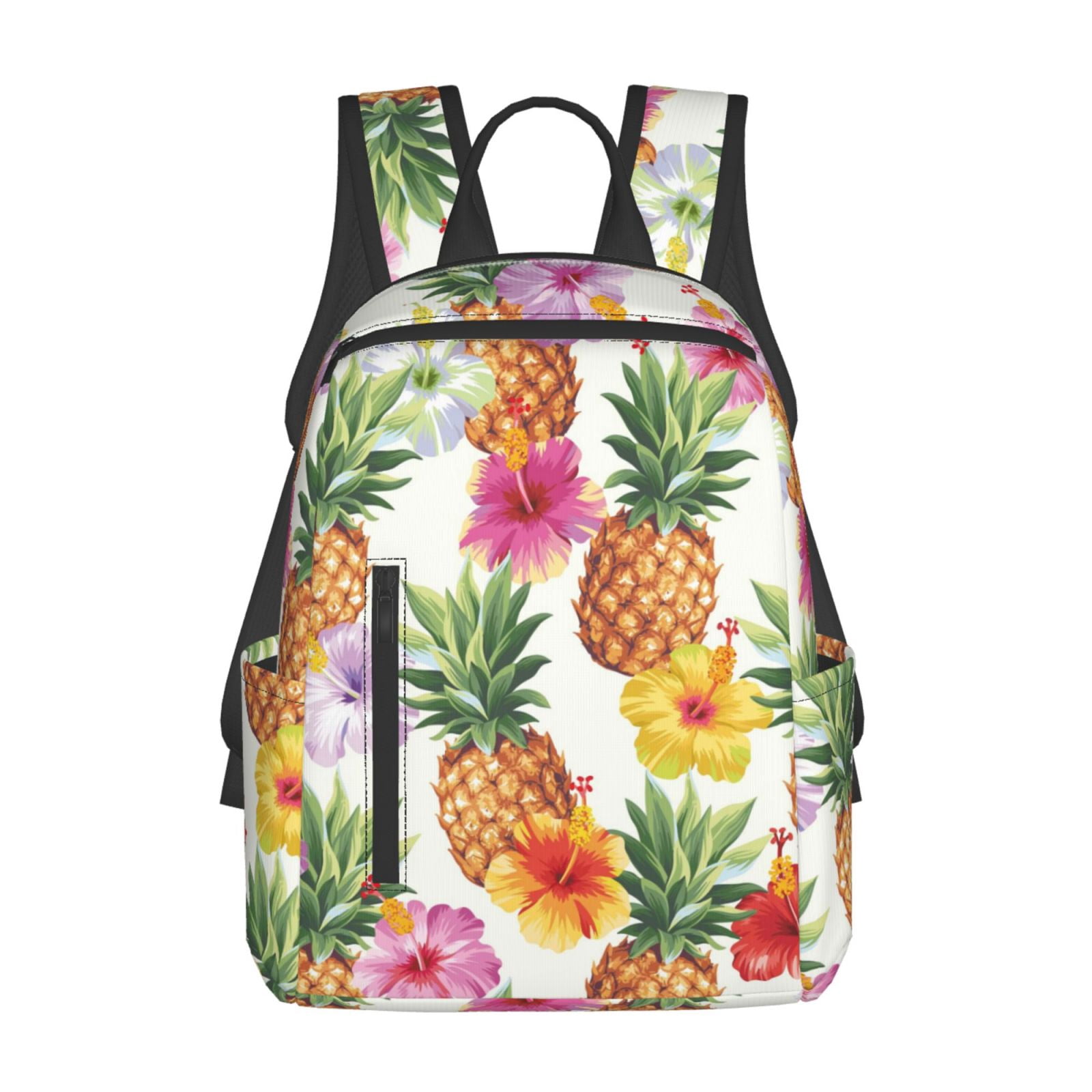 Fuzoiu Hawaiian Pineappl Print Lightweight Daypack,Weekender Bag for ...