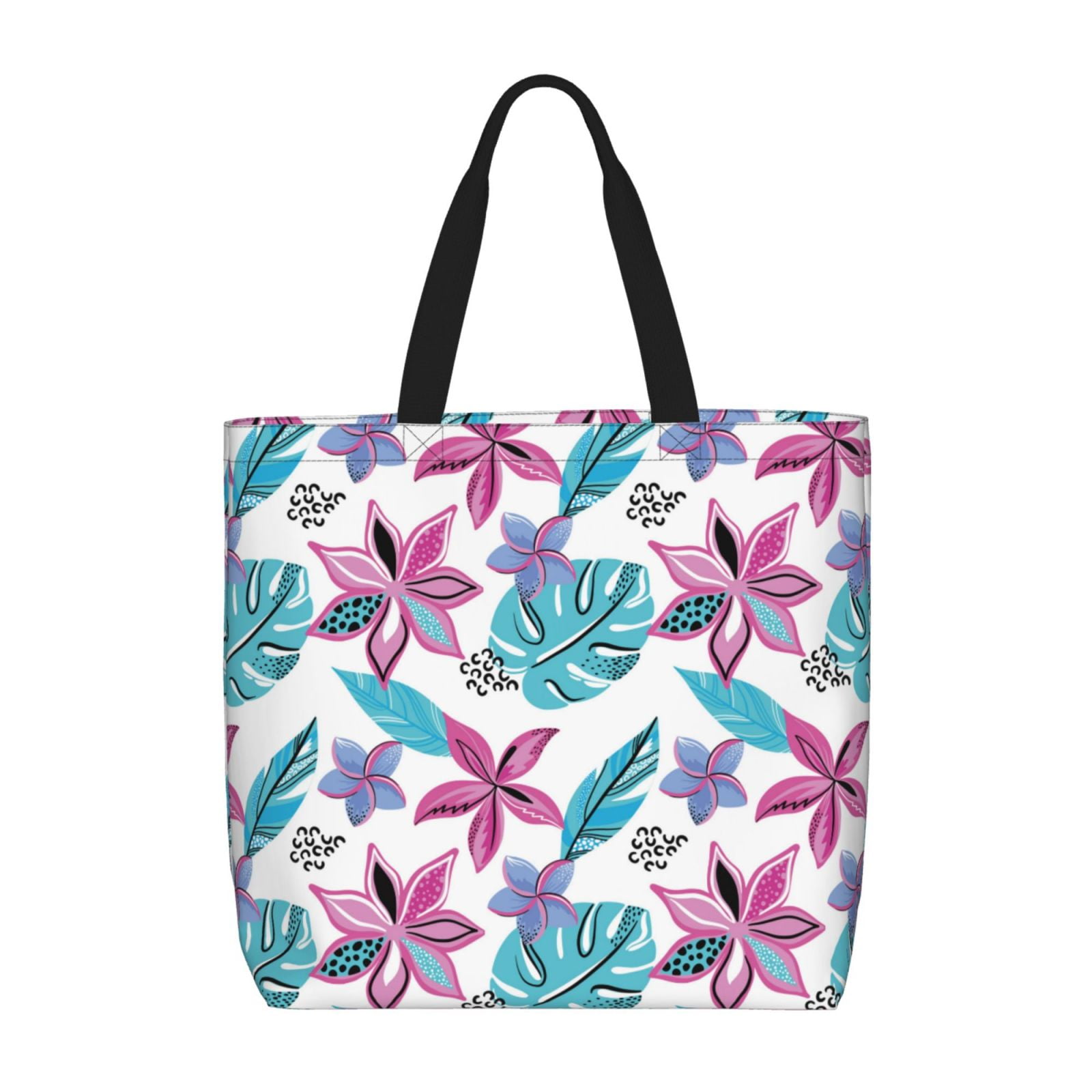 Fuzoiu Hawaiian Style Print Durable Tote Bag,Shoulder Bag with Zipper ...