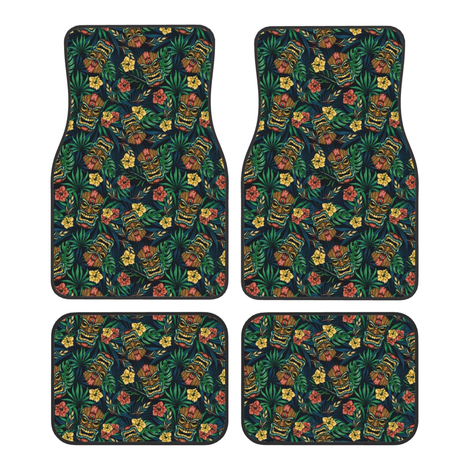 Fuzoiu Hawaiian Tribal Mask Print Carpet Floor Mats for Car,Car Foot ...
