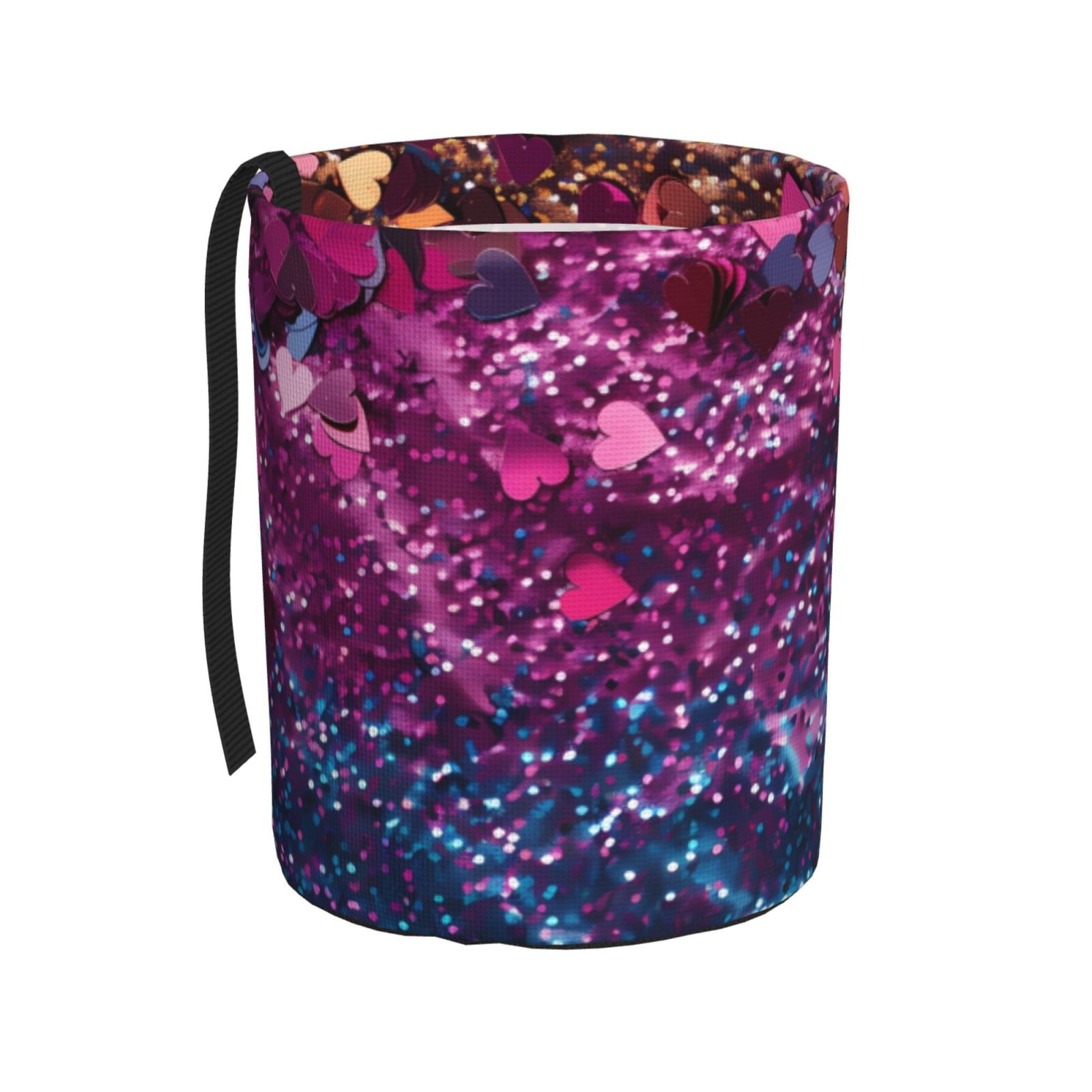 Fuzoiu Heart Confetti on Glitter Print Car Trash Can,Leakproof Car ...