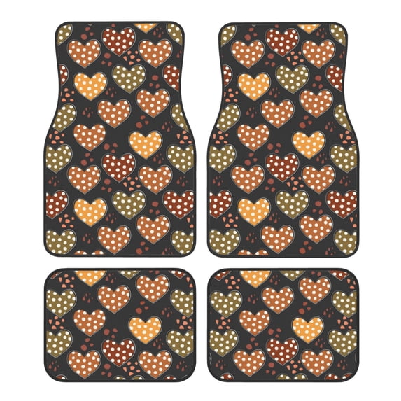Fuzoiu Heart Print Carpet Floor Mats for Car,Car Foot Mat Set,Universal ...