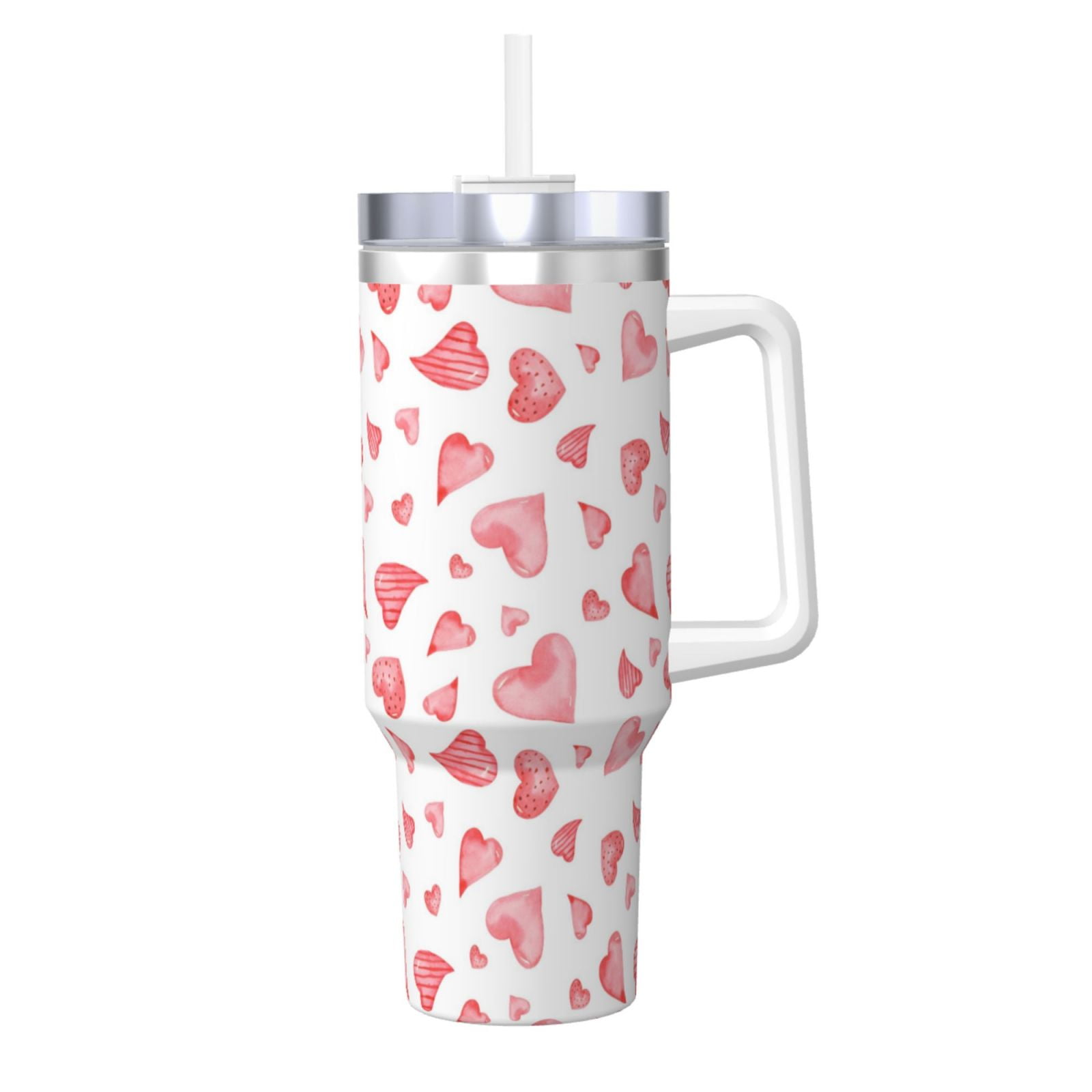 Fuzoiu Hearts Print 40OZ Ice Bully Stainless Steel Insulated Cup with ...
