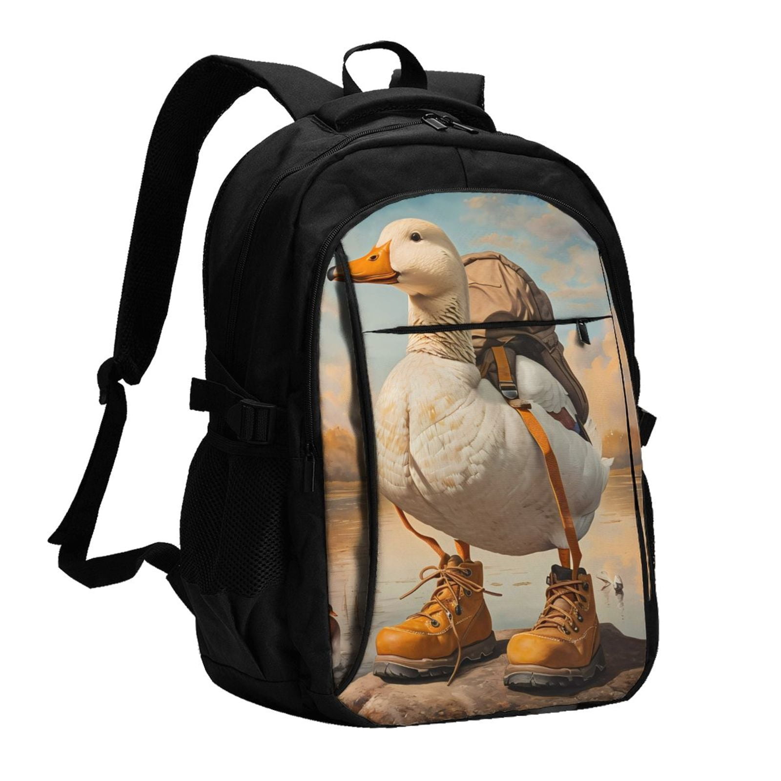 Fuzoiu Hiking Duck Print USB Backpack with Charging Port,Laptop ...