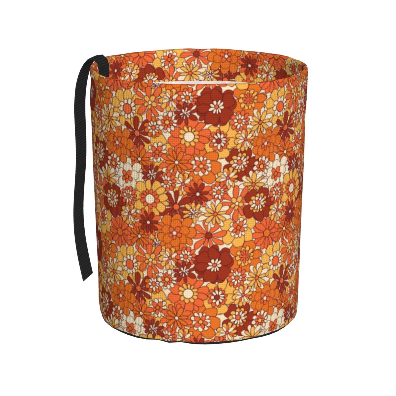 Fuzoiu Hippie Flower Print Car Trash Can,Leakproof Car Trash Can ...