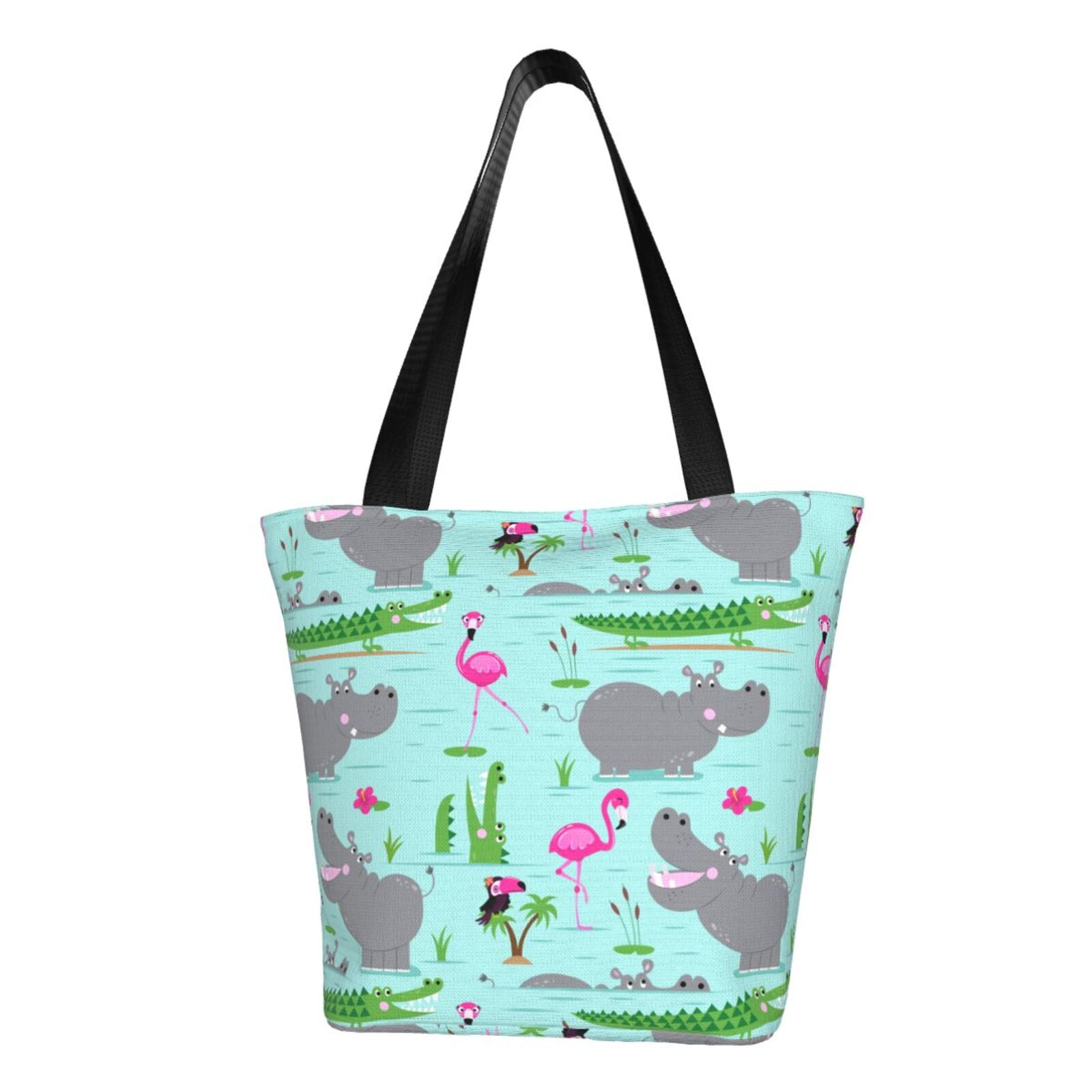 Fuzoiu Hippo With Flamingos And Crocodiles Print Large Capacity ...