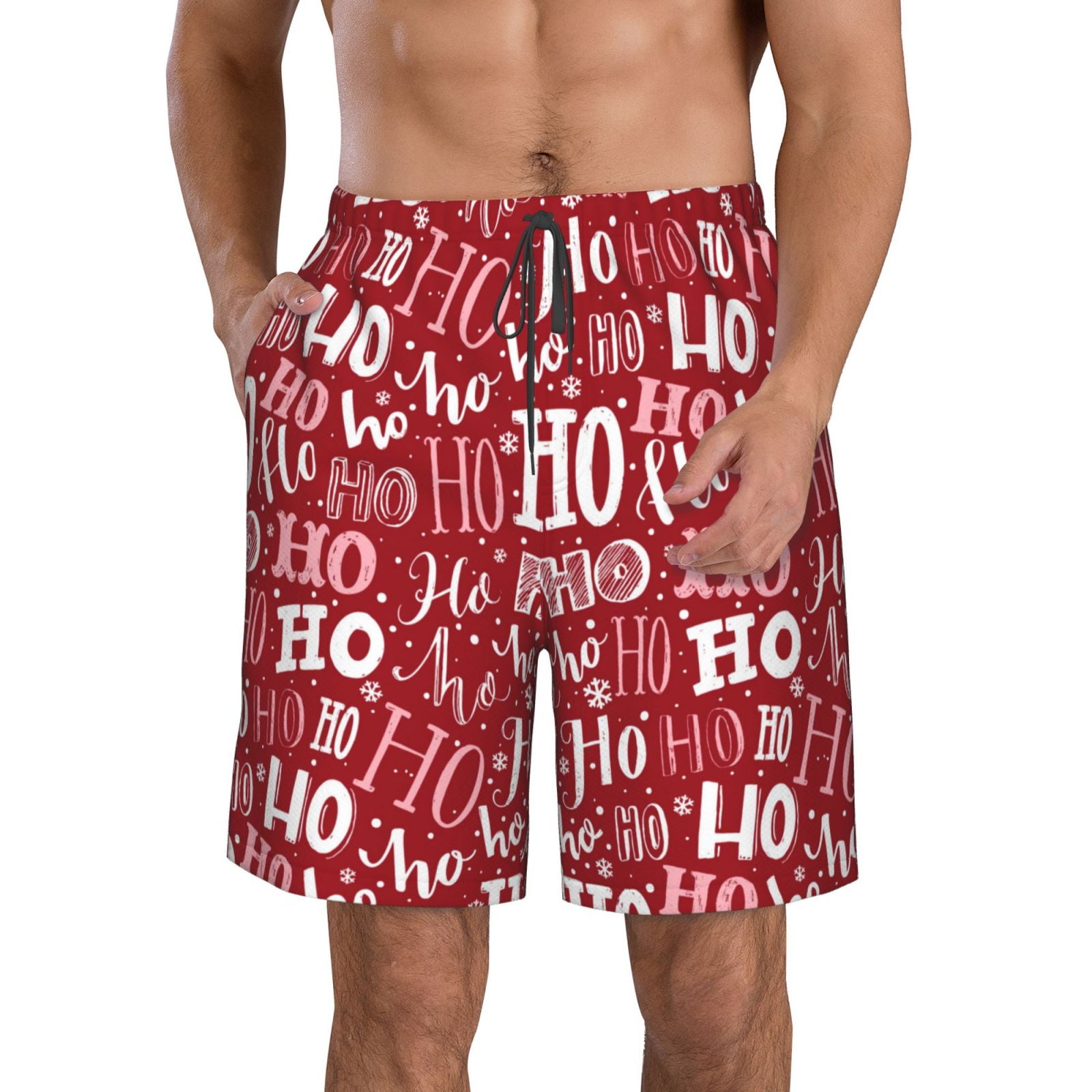 Fuzoiu Ho Funny Christmas Print Men's Beach Shorts,Men's Swim Trunks ...