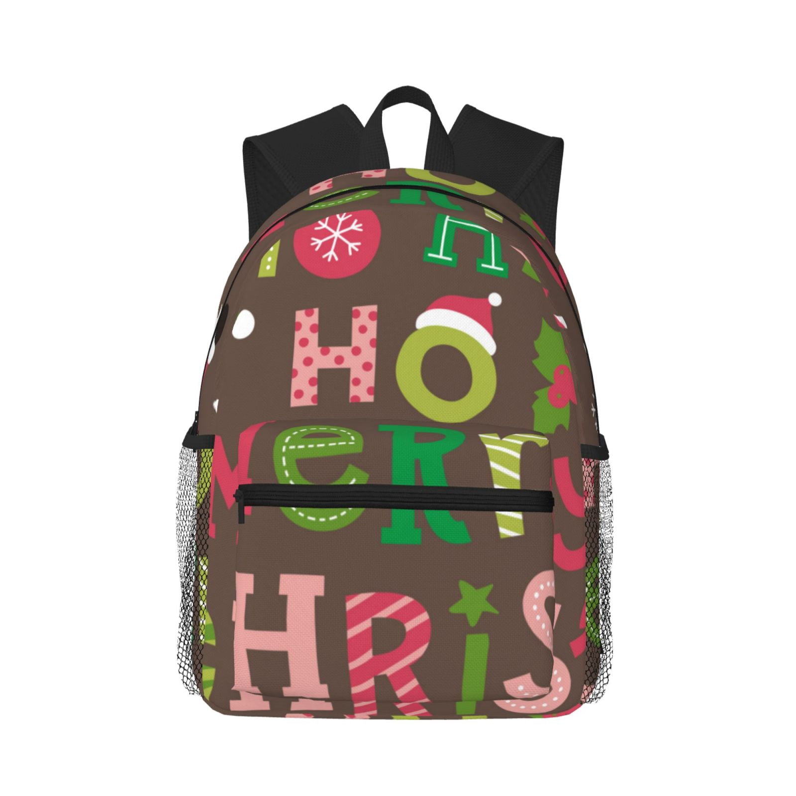 Fuzoiu Ho Ho Ho Merry Christmas Print School Backpack for Teens,Large ...
