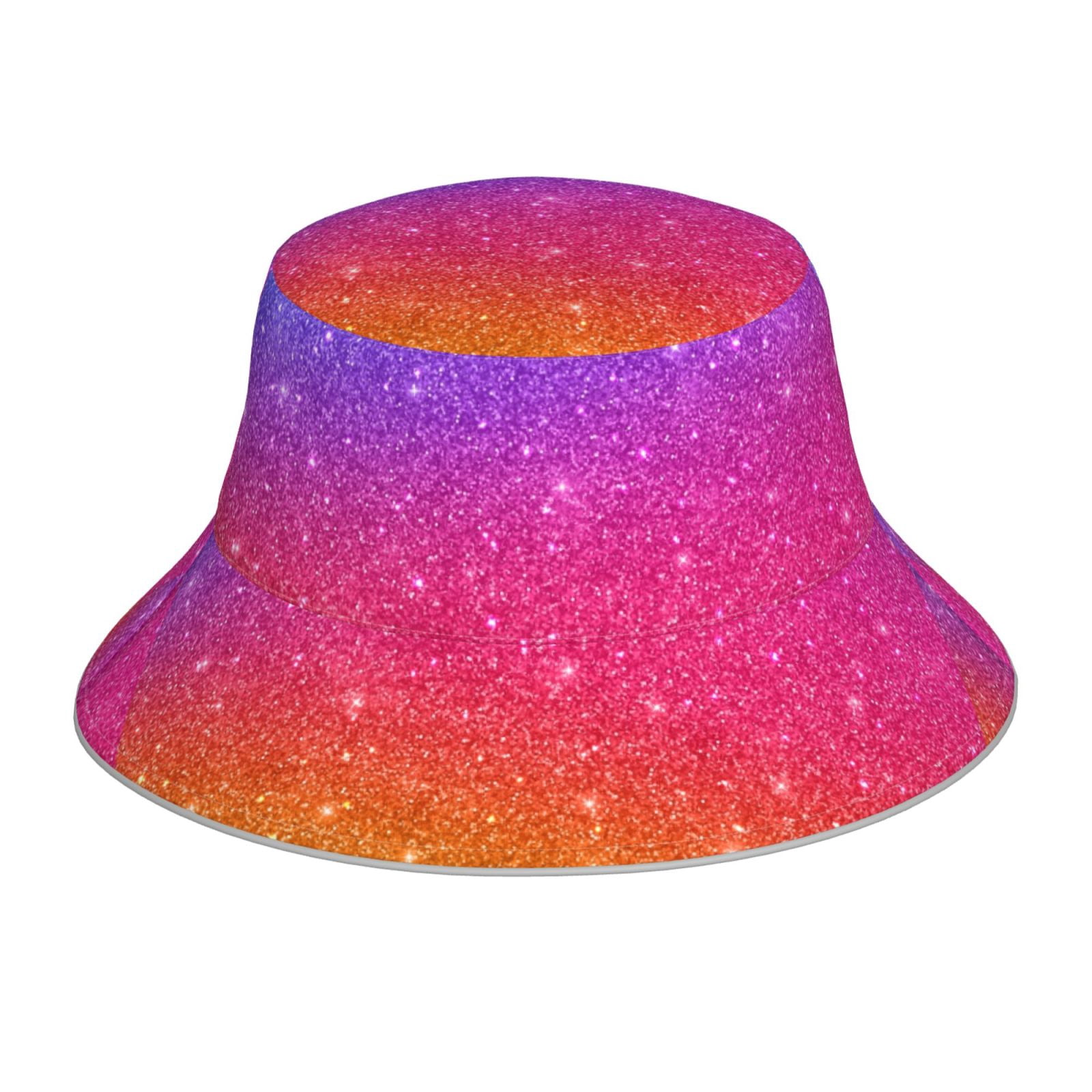 Fuzoiu Holiday Shiny Print Reflective Bucket Hat,Outdoor Hat for Men ...