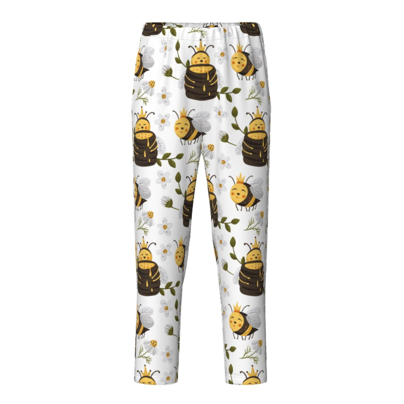 Fuzoiu Honey Bee Insect Print Teenagers' Pajama Pants,Lounge Pants with ...