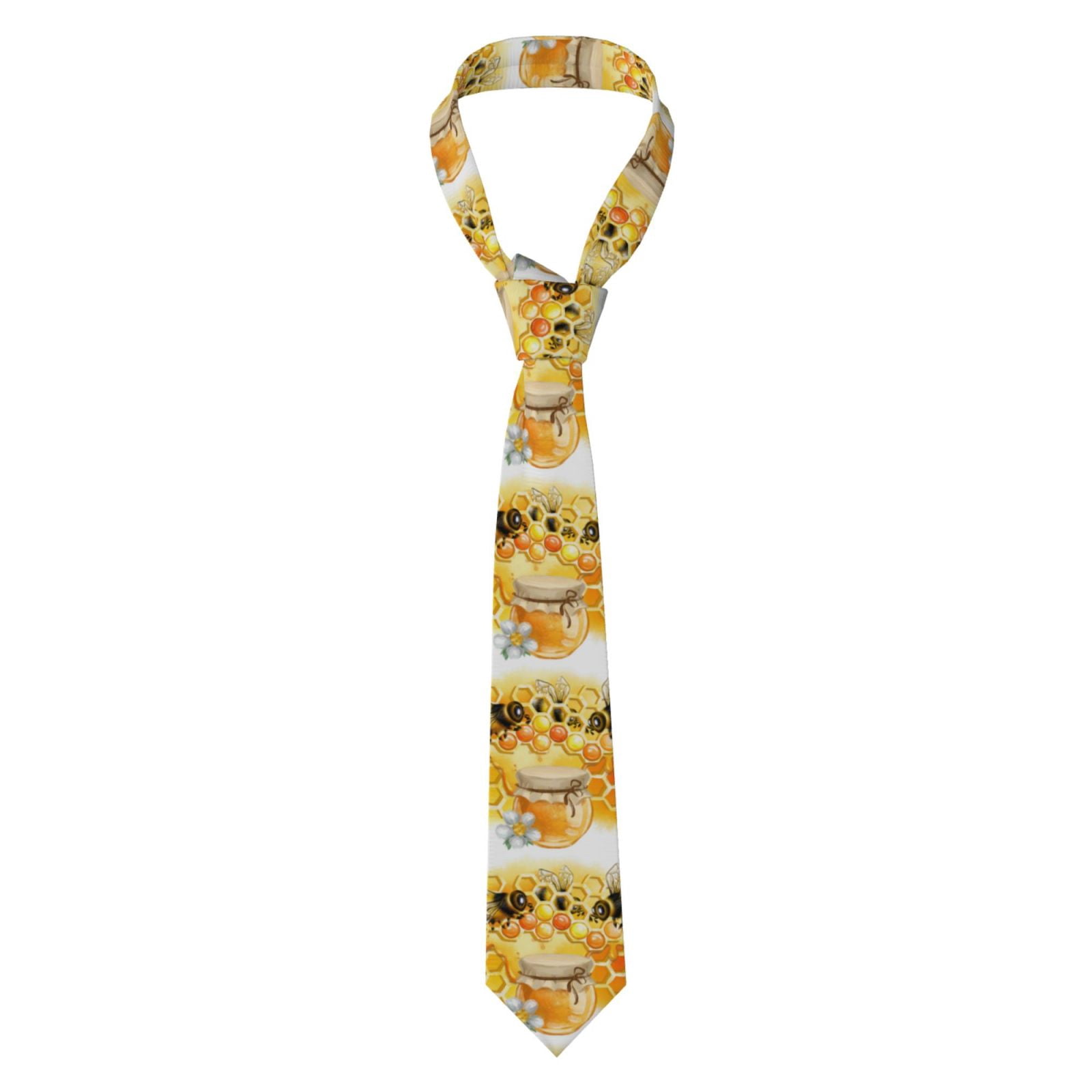 Fuzoiu Honey Bee Print Men's Necktie,Business Necktie,Mens Ties for ...