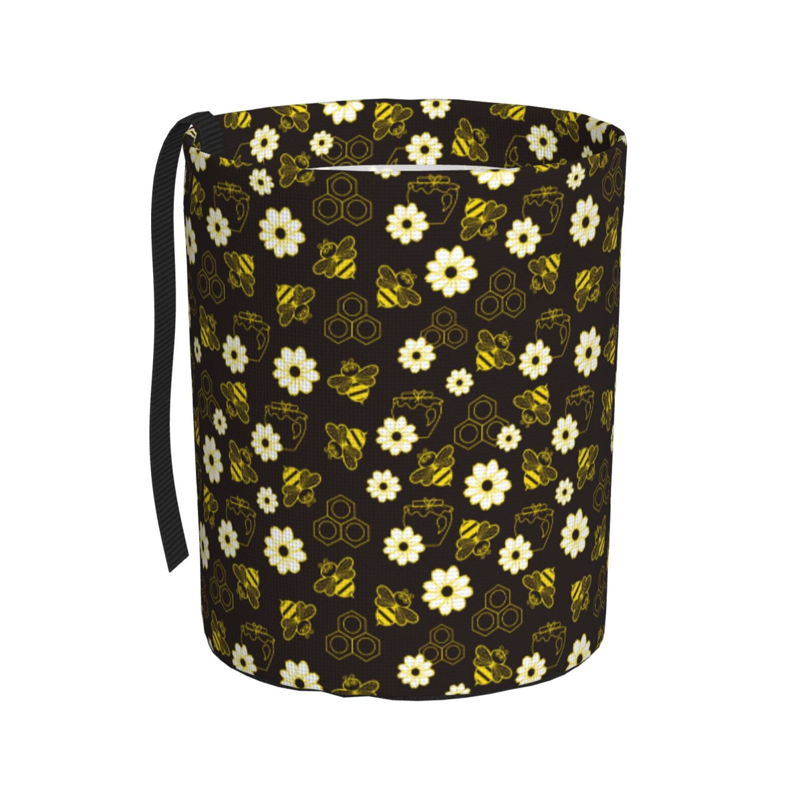 Fuzoiu Honey Bees With Flowers Print Car Trash Can,Leakproof Car Trash ...