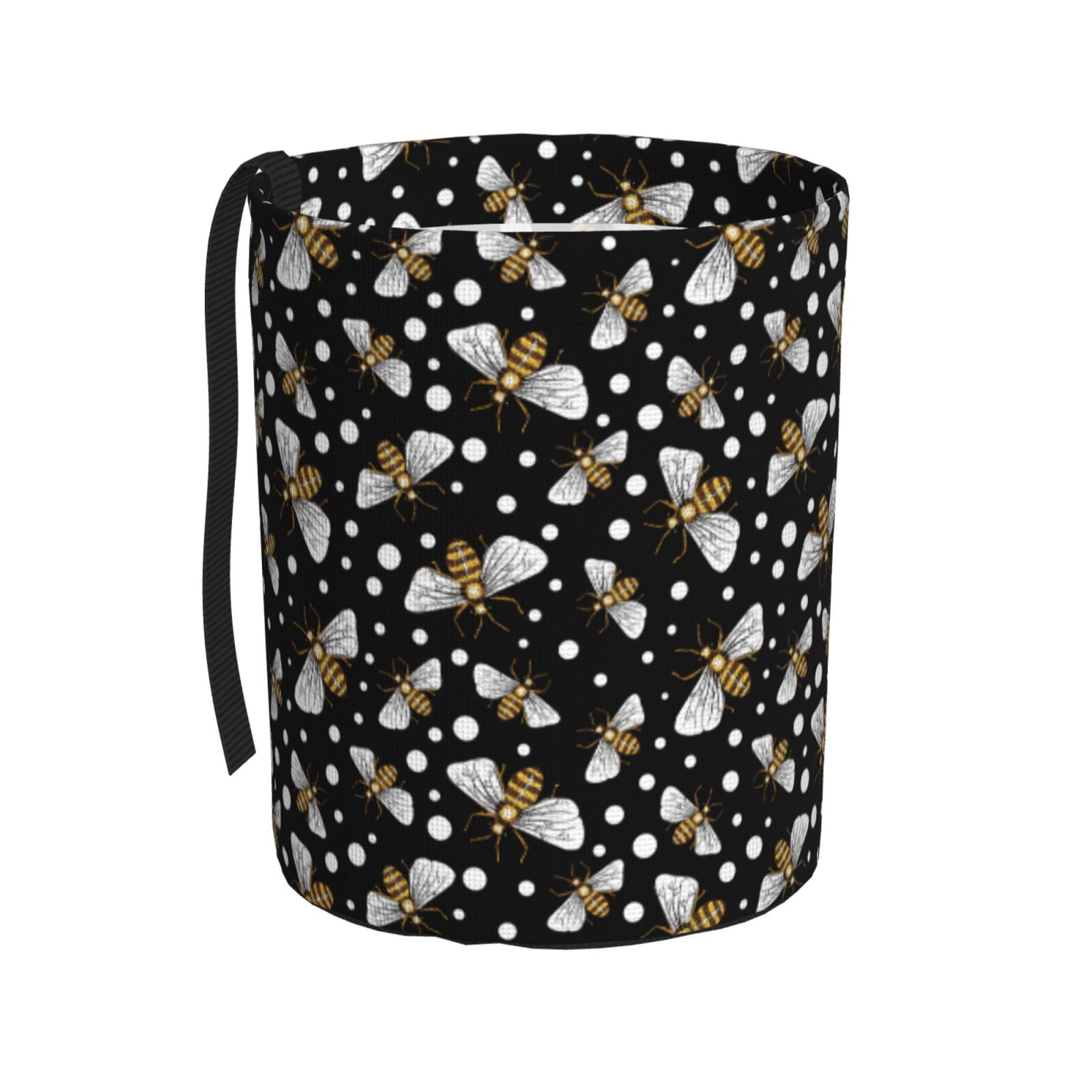 Fuzoiu Honey Bees at Night Print Car Trash Can,Leakproof Car Trash Can ...