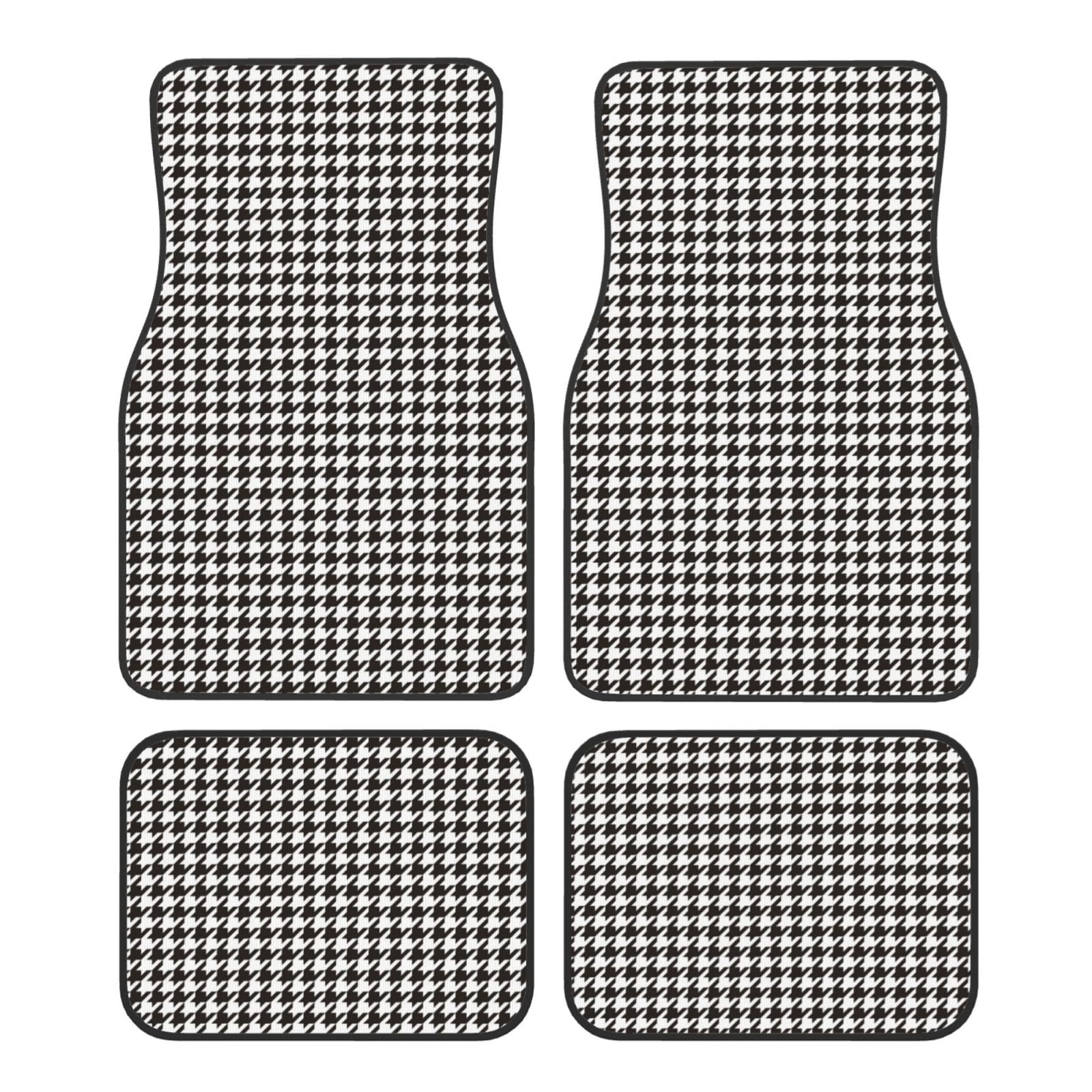 Fuzoiu Houndstooth Black And White Print Carpet Floor Mats for Car,Car ...