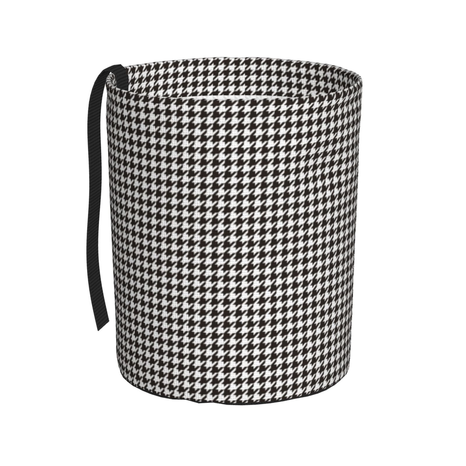 Fuzoiu Houndstooth Black And White Print Car Trash Can,Leakproof Car ...