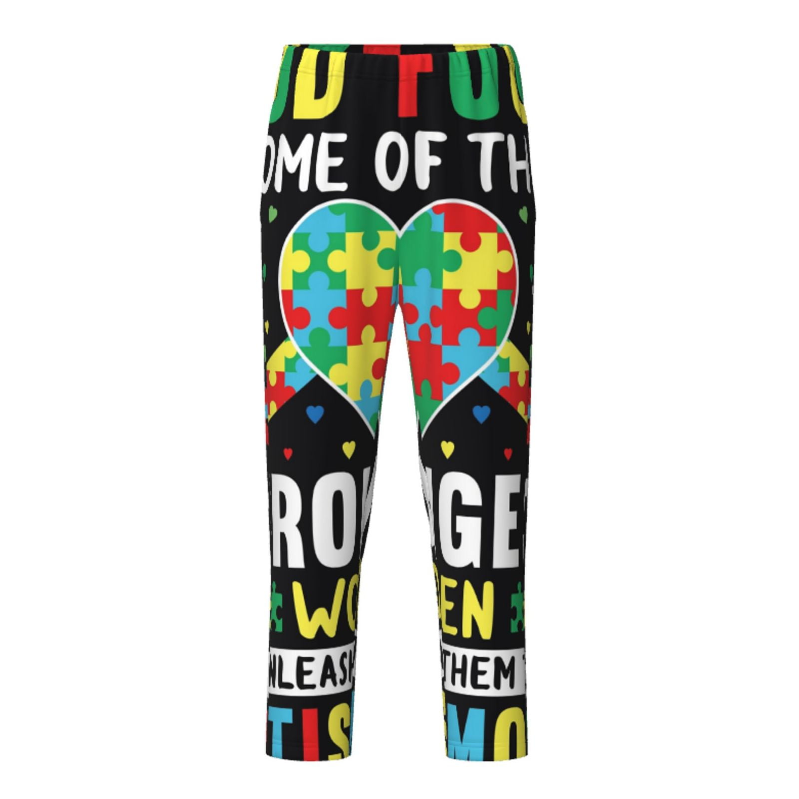 Fuzoiu I Love With Autism Print Teenagers' Pajama Pants,Lounge Pants ...