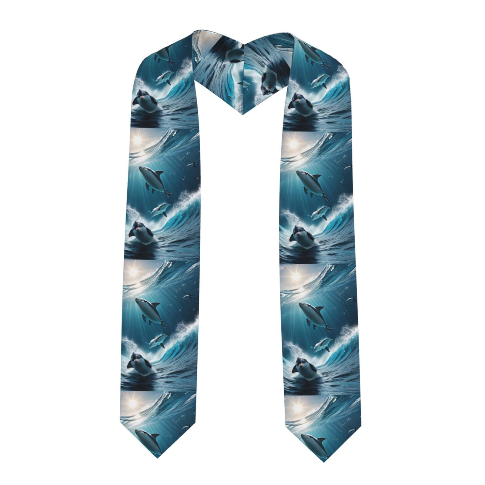 Fuzoiu Ice Blue Ocean Cute Dolphin A Print Graduation Sash,Graduation ...