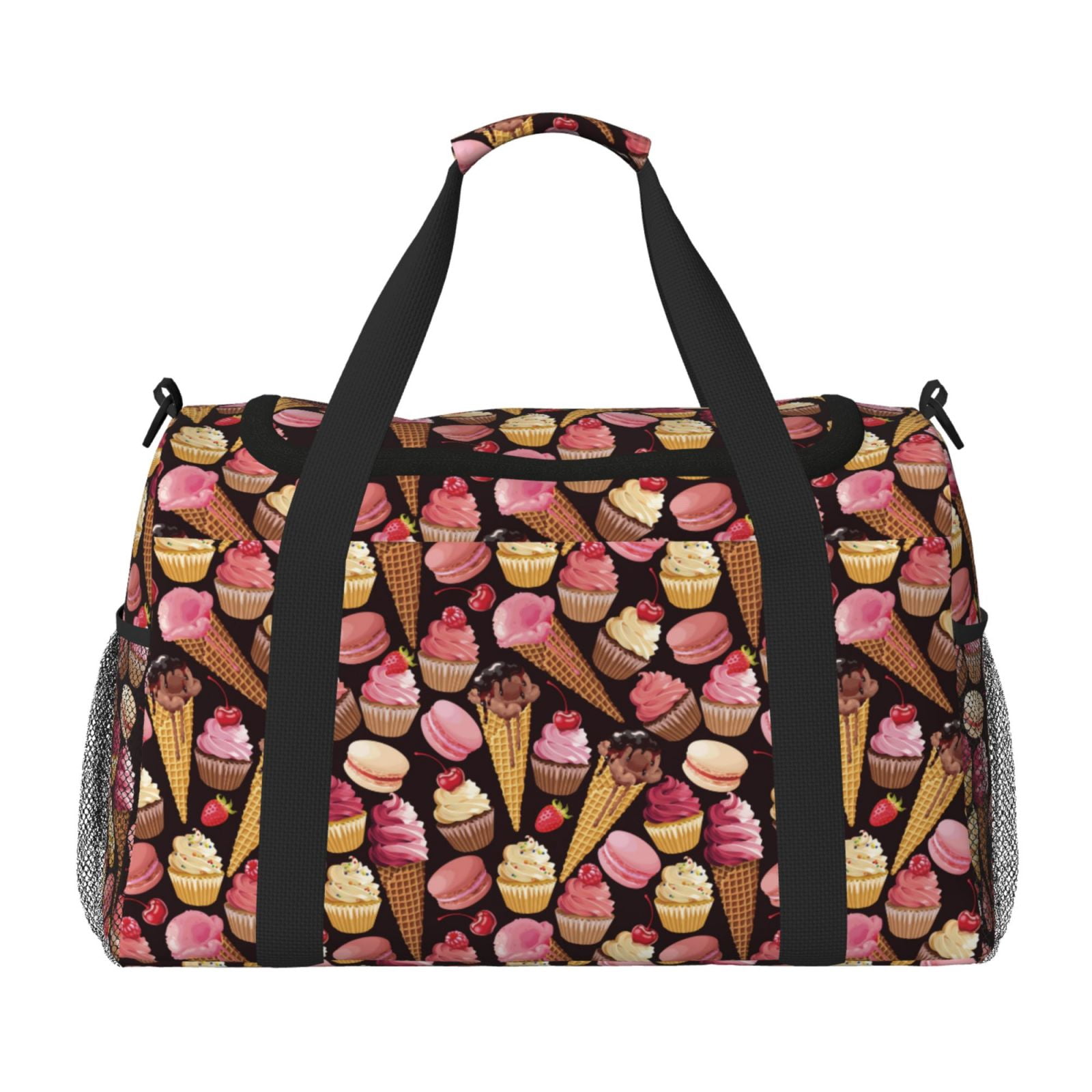 Fuzoiu Ice Cream Cake Print Travel Duffle Bag,Carry On Tote Bags,Duffel ...