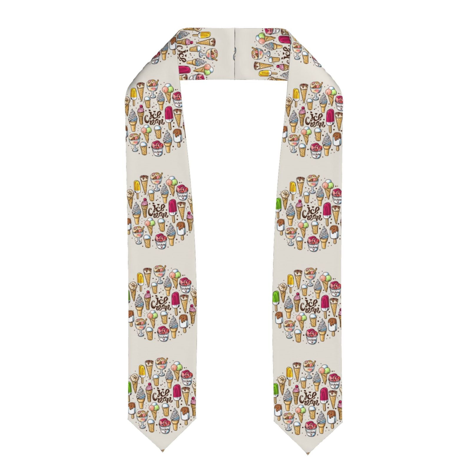 Fuzoiu Ice Cream Print Graduation Sash,Graduation Stole,Unisex Adult ...