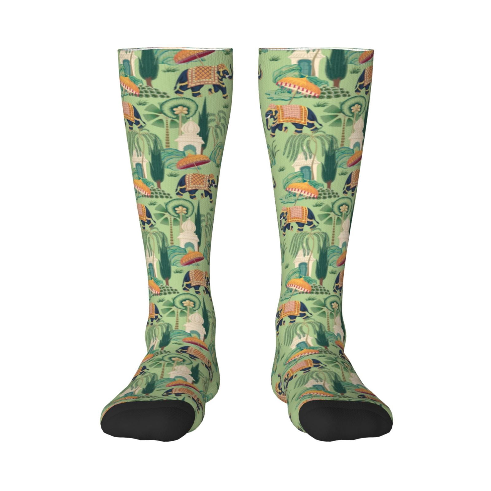 Fuzoiu Indian elephant Print Adult Stockings,Crew Socks,Unisex Fashion ...
