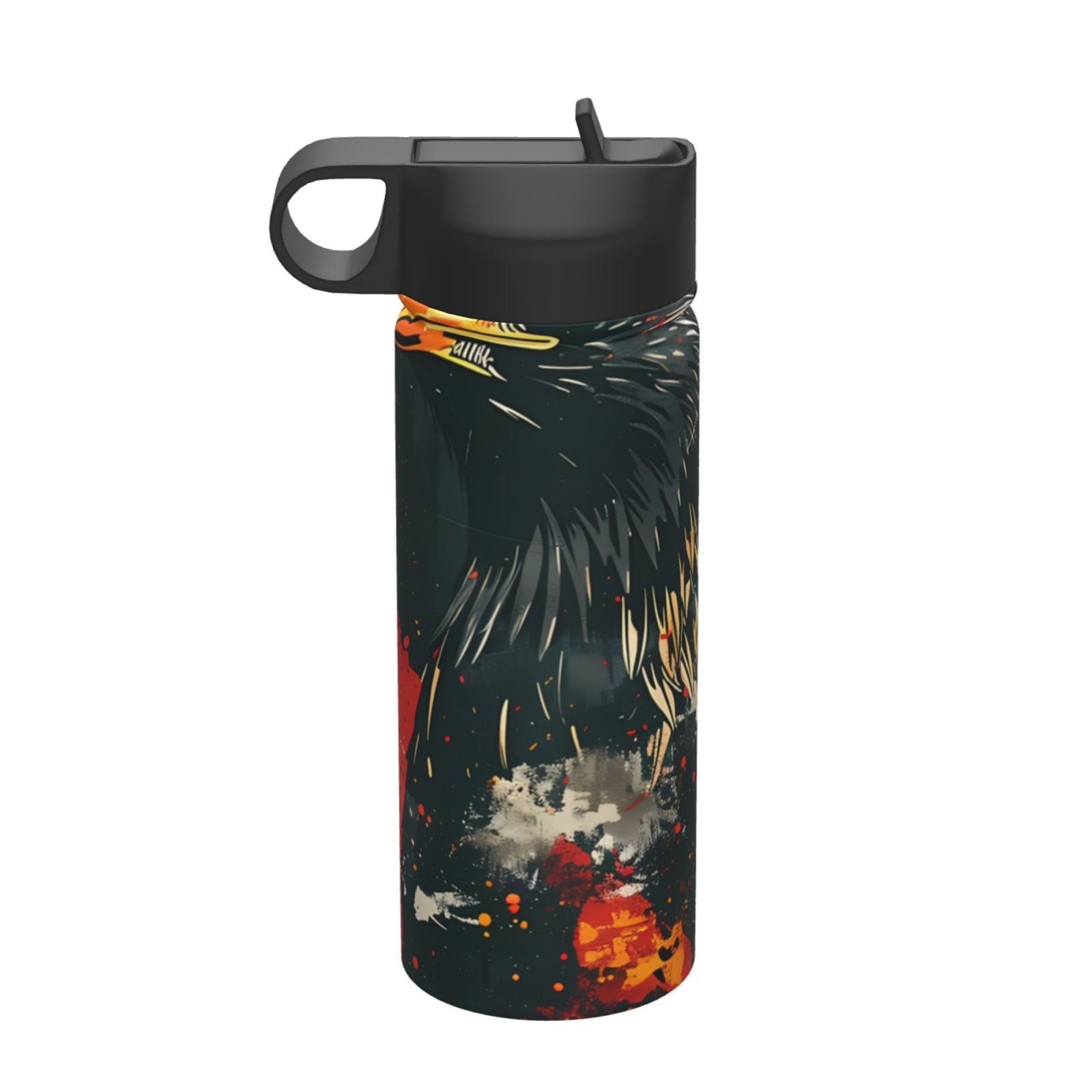 Fuzoiu Ink Style Bald Eagle Print 18oz Insulated Sports Kettle, Outdoor ...