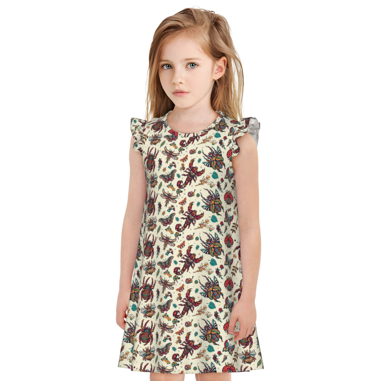 Fuzoiu Insects A Print Girls' Nightgowns Pajamas Dress,Girls Nightgowns ...