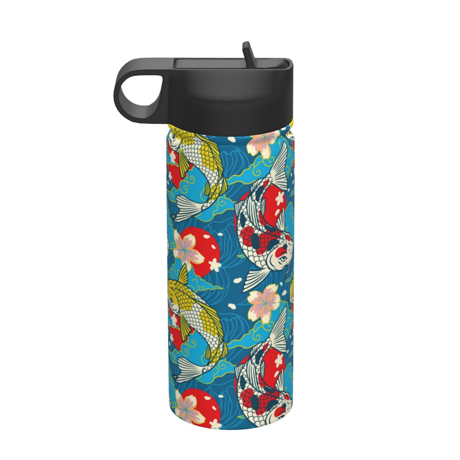 Fuzoiu Japanese Koi Print 18oz Insulated Sports Kettle, Outdoor Sport ...