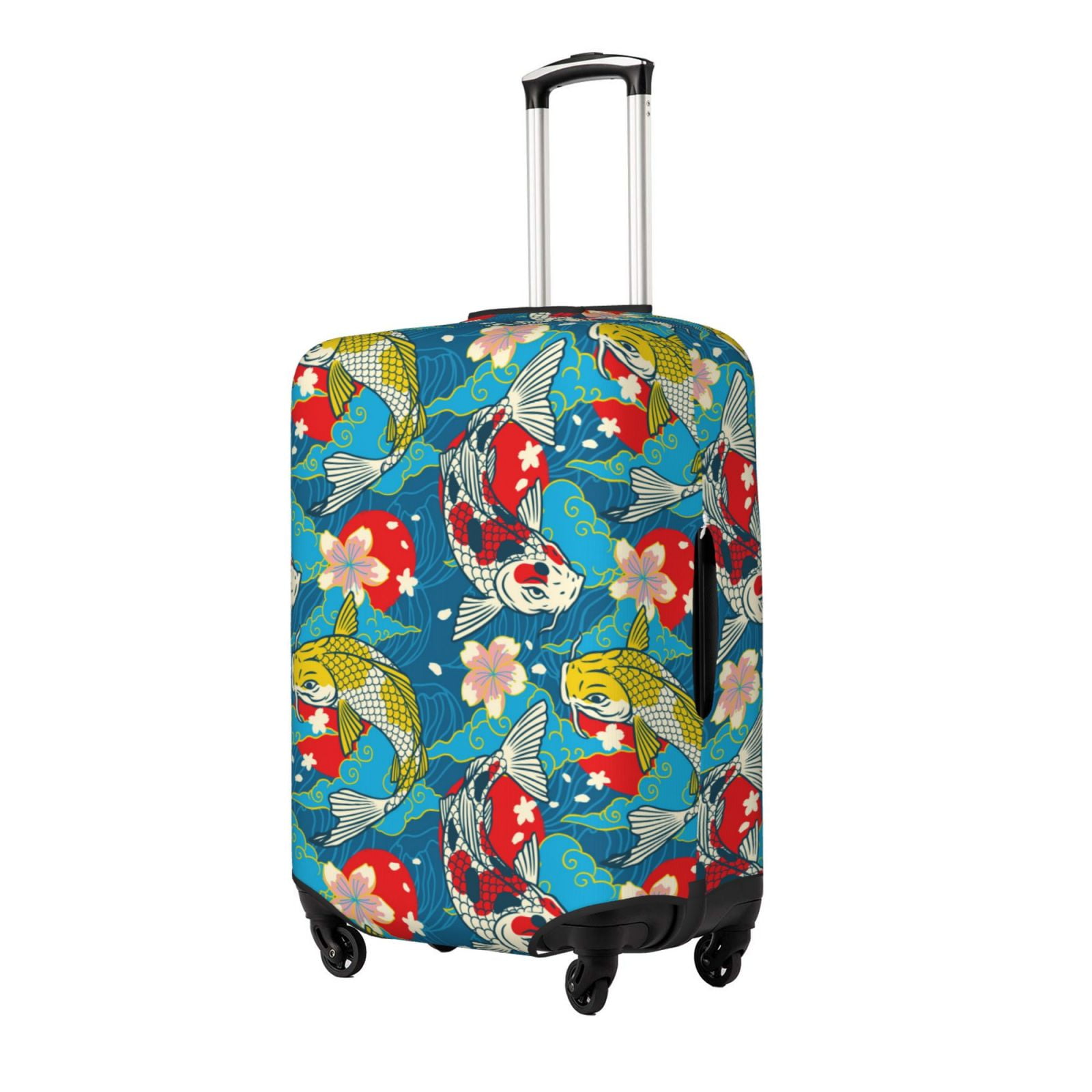 Fuzoiu Japanese Koi Print Suitcase Cover,Washable Luggage Covers for ...
