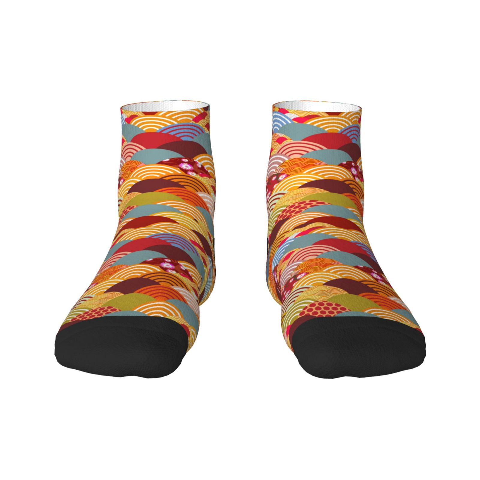 Fuzoiu Japanese Style Fish Scales Print Adult Socks, Crew Moisture ...