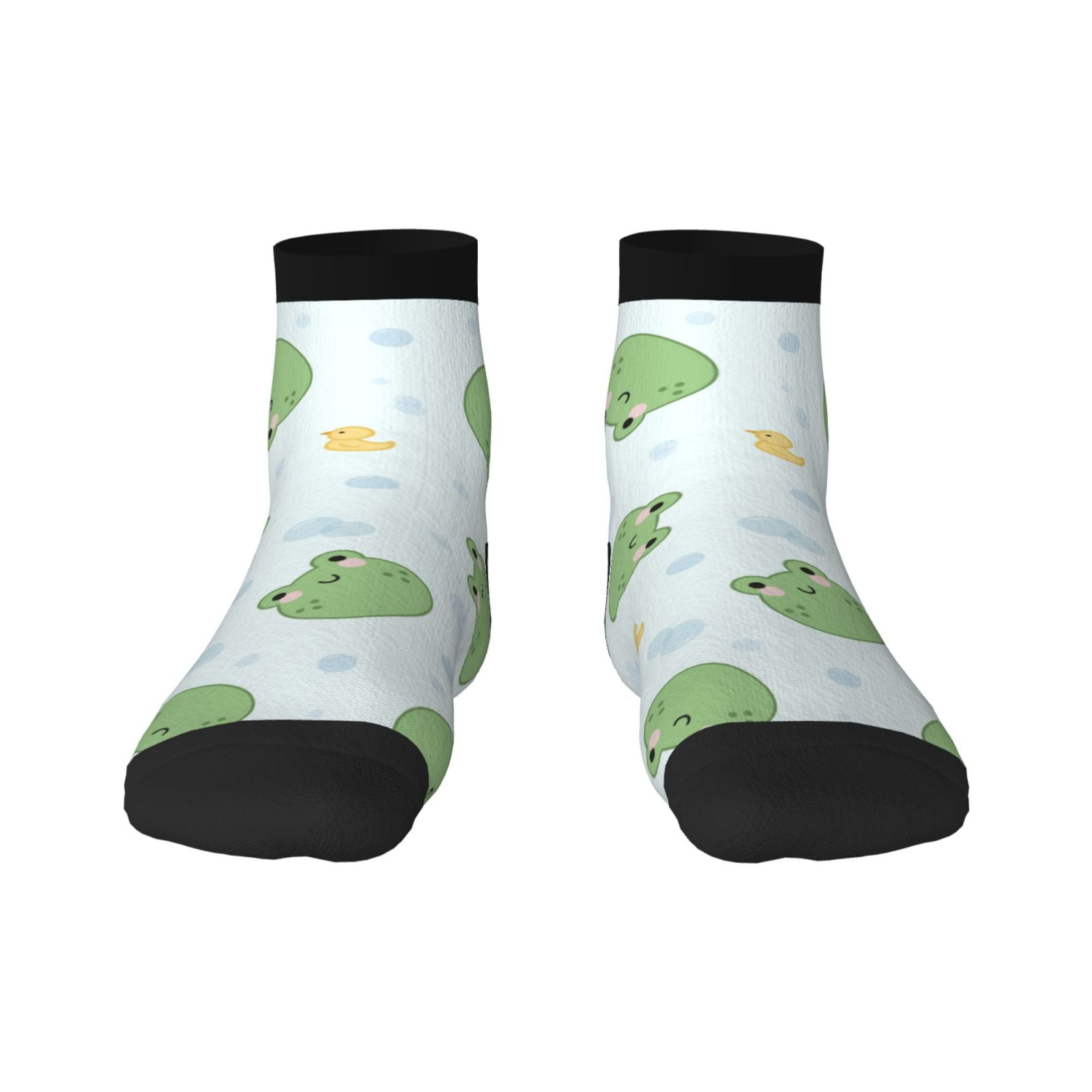 Fuzoiu Kawaii Frogs Print Adult Socks, Crew Moisture-wicking Socks ...