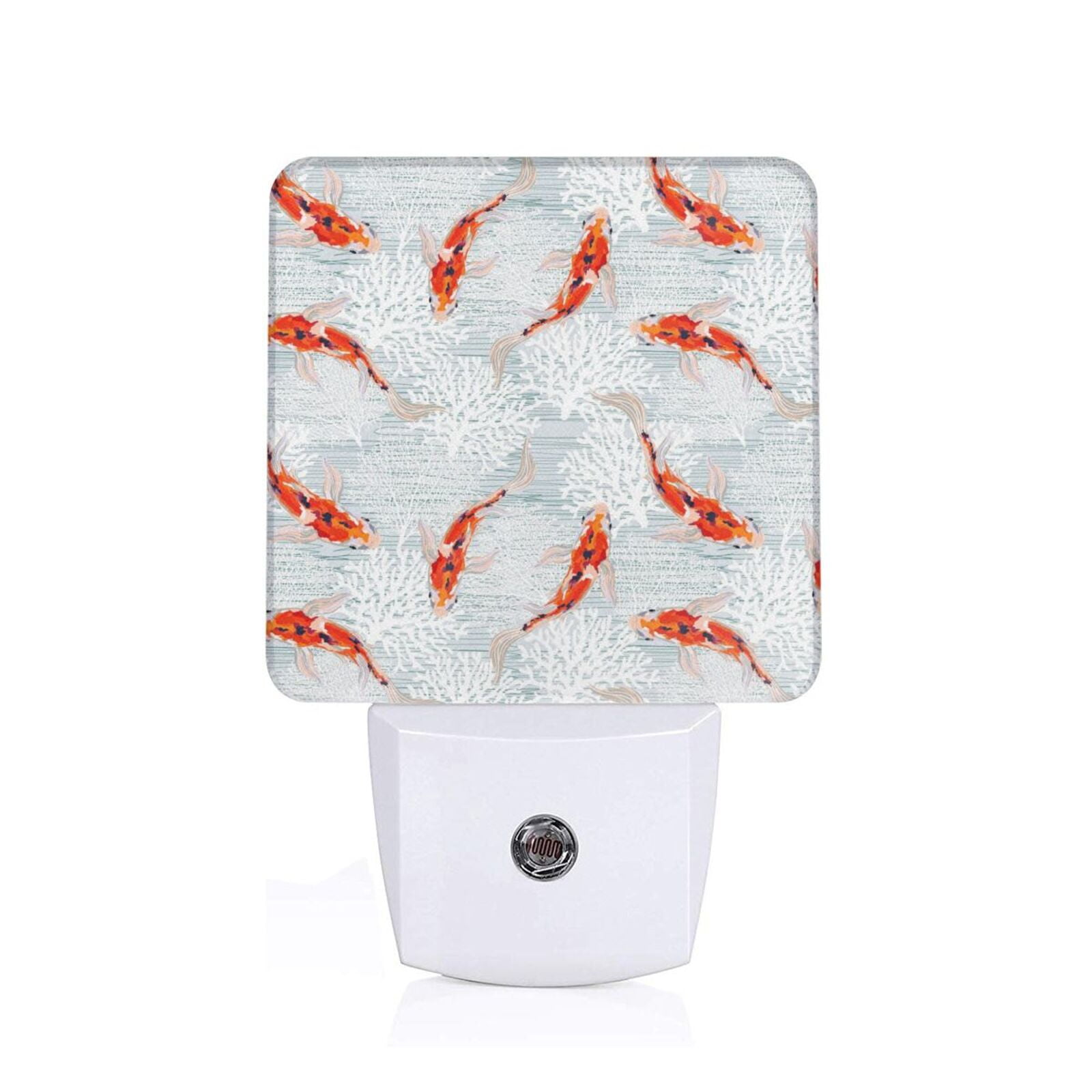 Fuzoiu Koi Fish Corals,Spring Summer Print Dusk to Dawn LED Night Light ...