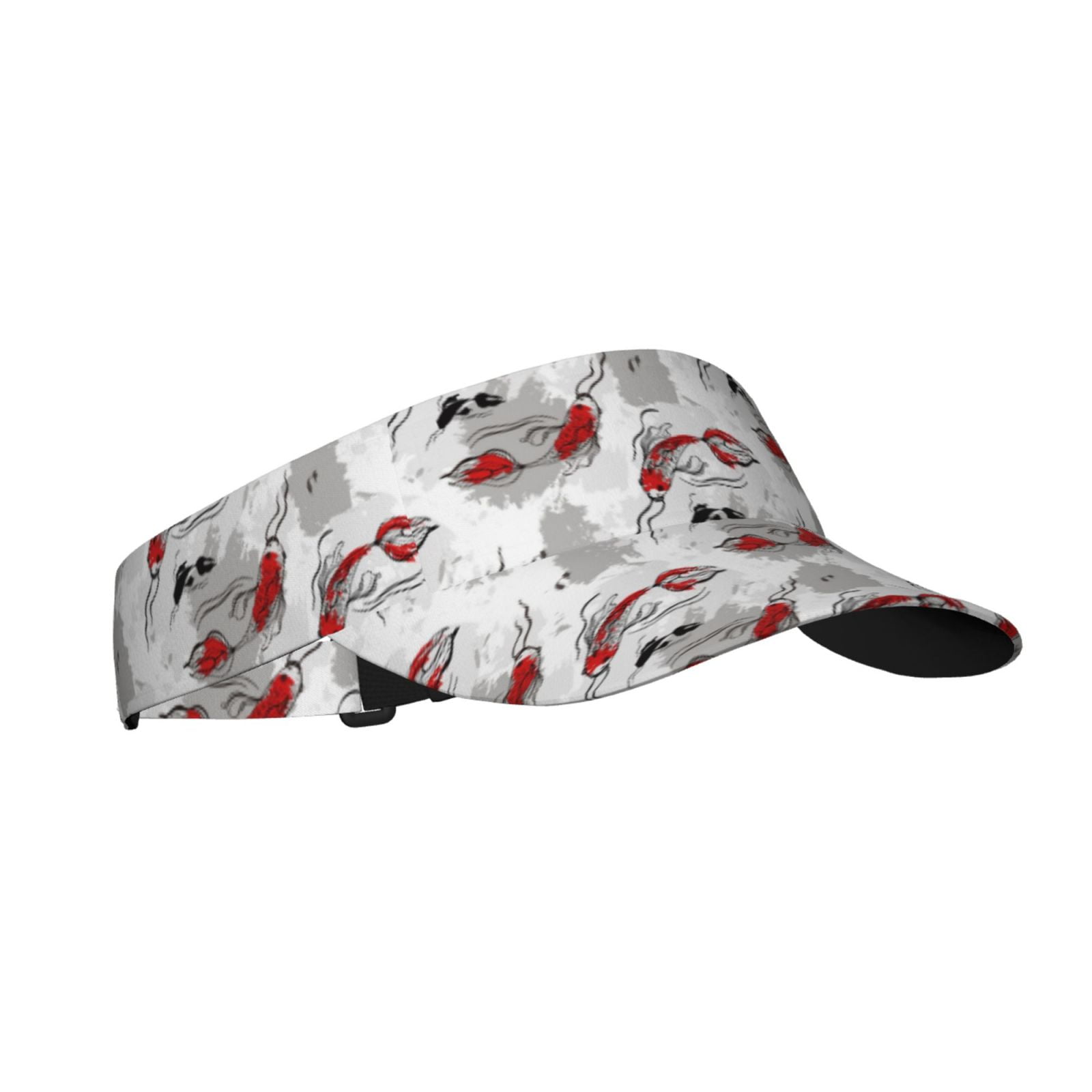 Fuzoiu Koi Fish Print Adult Sunscreen Visor Cap,Adjustable Summer Cap ...