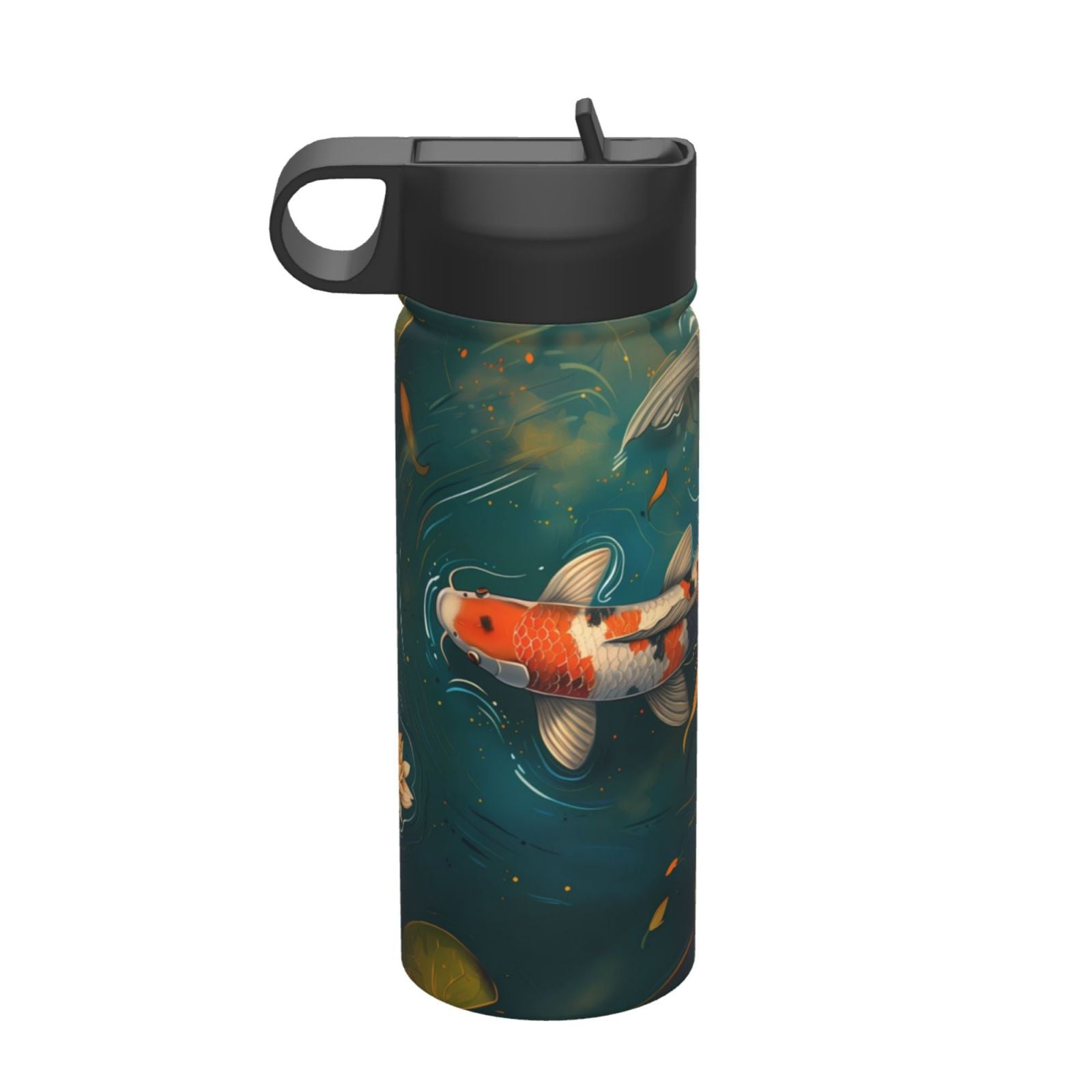 Fuzoiu Koi Pond Lilies Print 18oz Insulated Sports Kettle, Outdoor ...