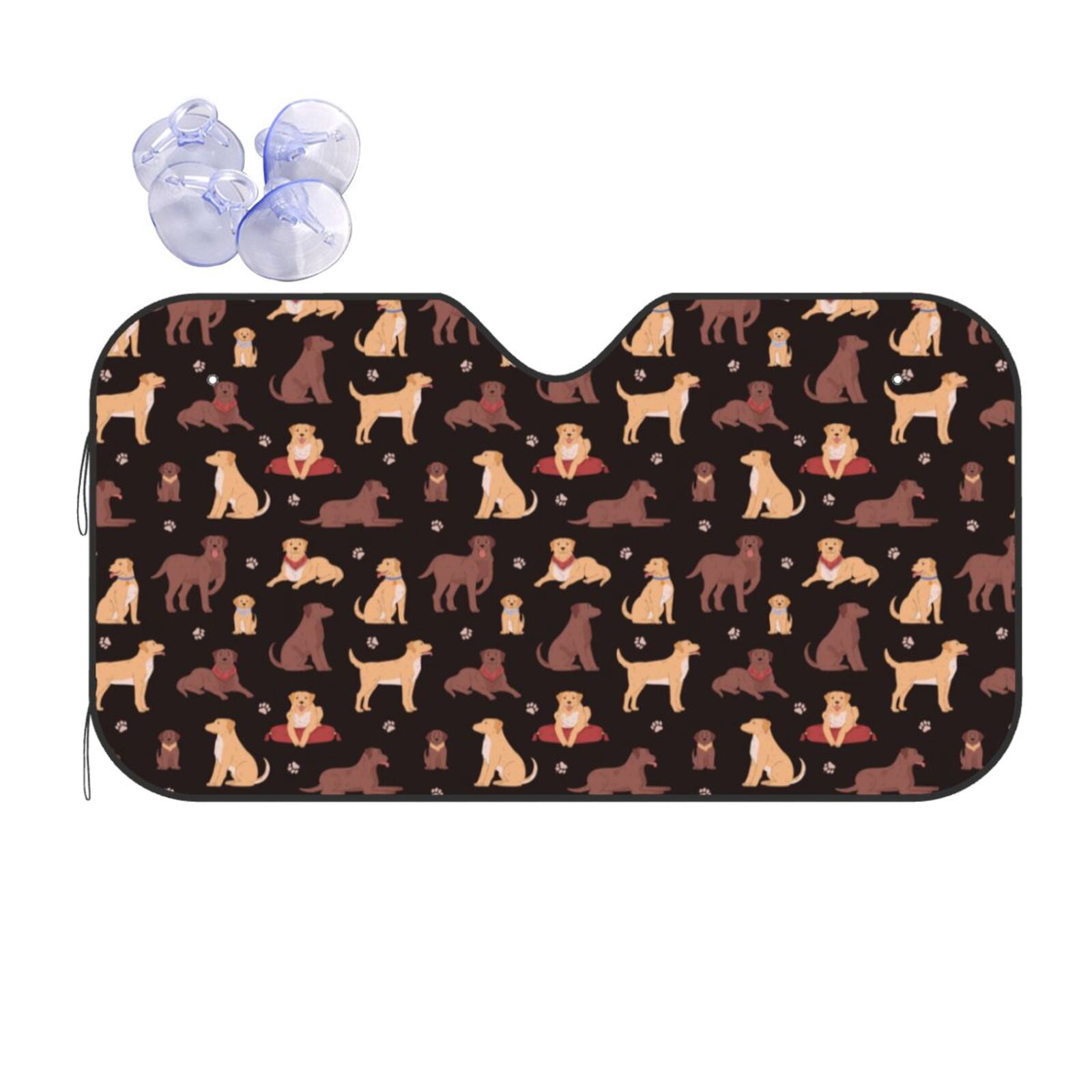Fuzoiu Labrador Retriever Dog Print Car Windshield Sun Shade,Block Uv ...