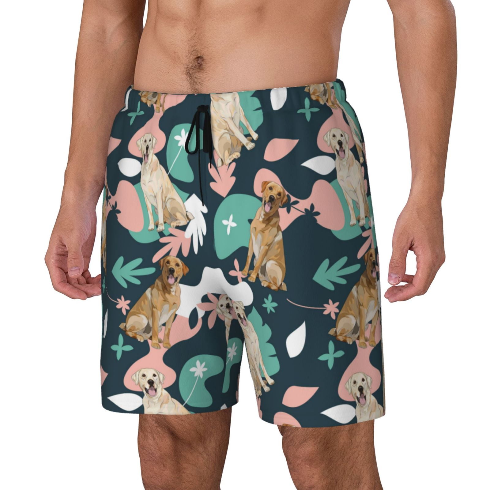 Fuzoiu Labrador Retriever Dog Print Men's Swim Shorts,Quick-Dry Double ...