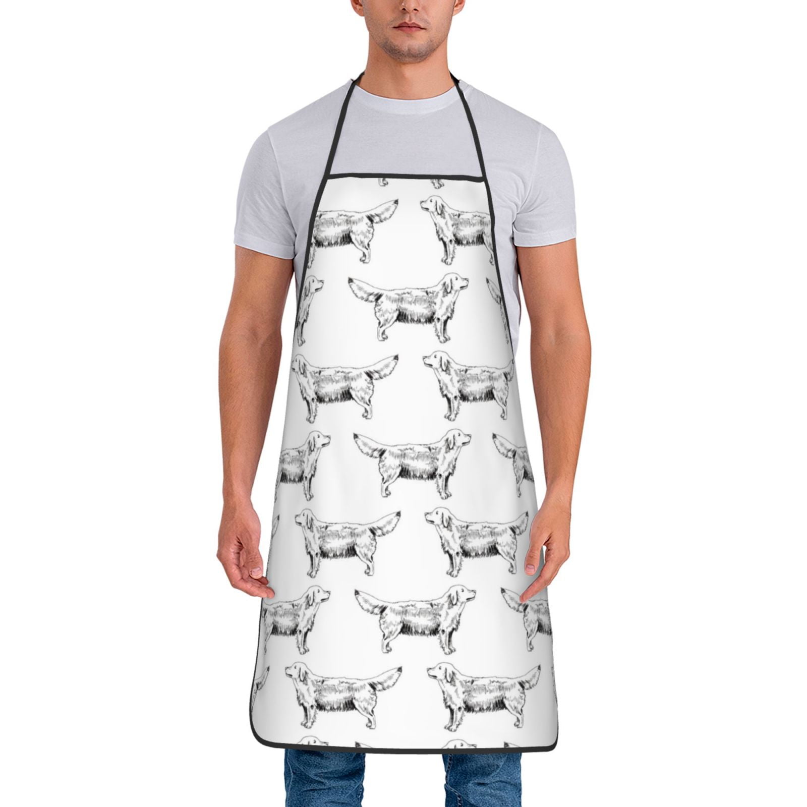 Fuzoiu Labrador Retriever Dog Print Waterproof Apron, Kitchen Apron for ...