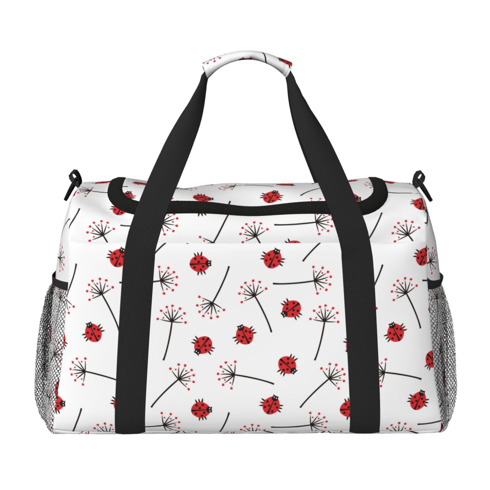 Fuzoiu Ladybug With Dandelion Print Travel Duffle Bag,Carry On Tote ...