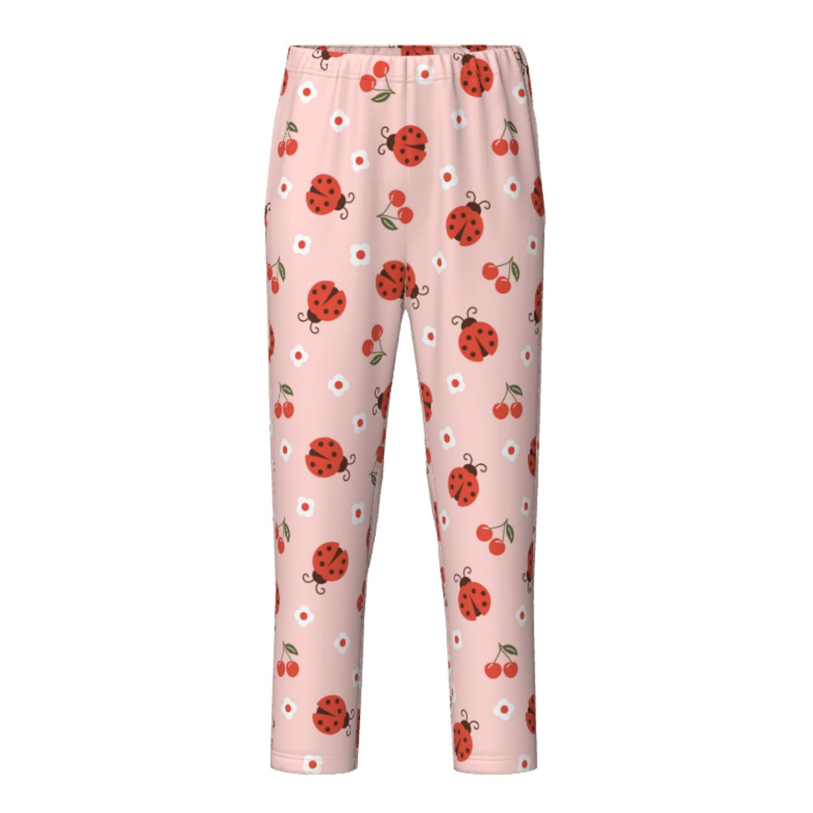 Fuzoiu Ladybug With Flower Print Teenagers' Pajama Pants,Lounge Pants ...
