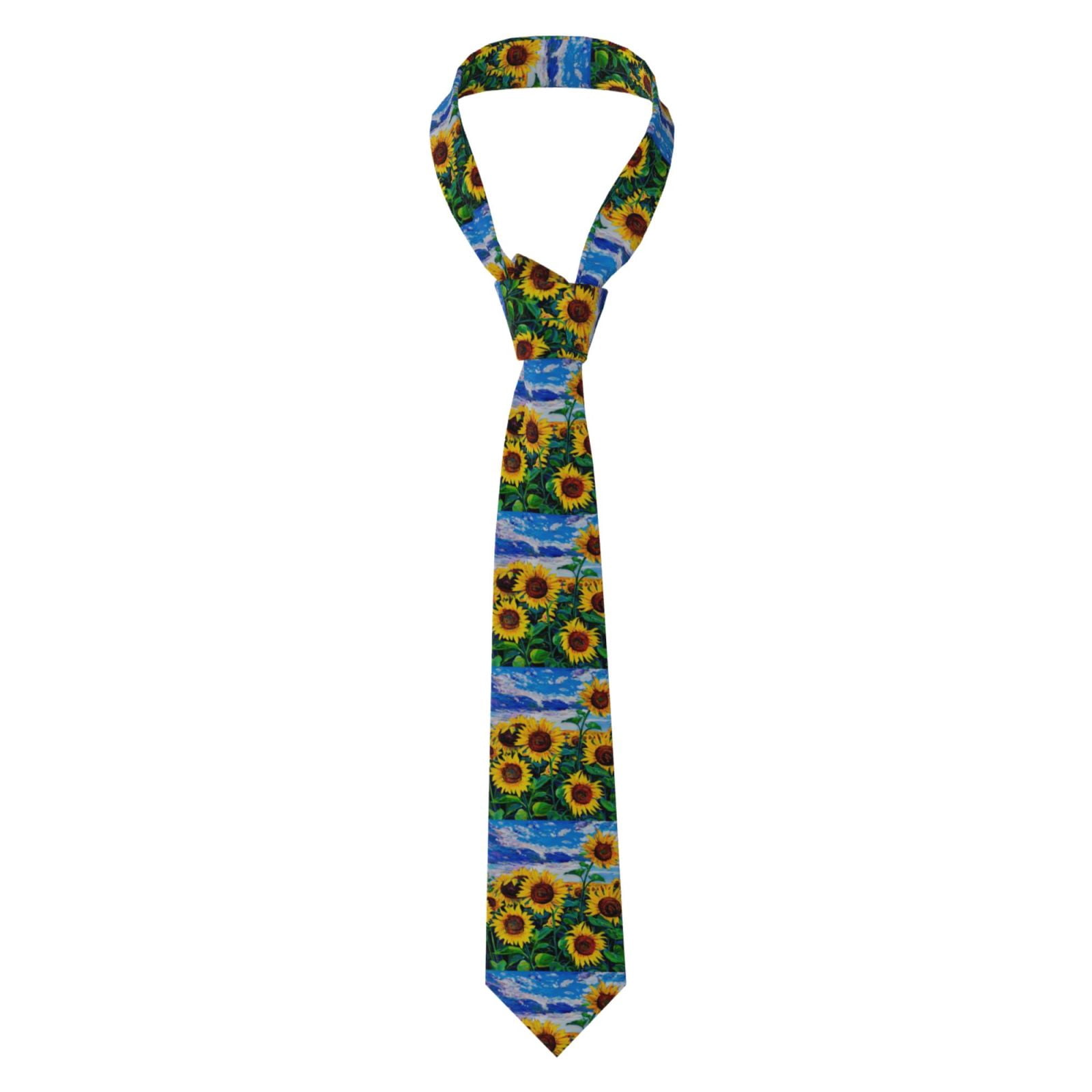 Fuzoiu Landscape With Sunflowers Print Men's Necktie,Business Necktie ...