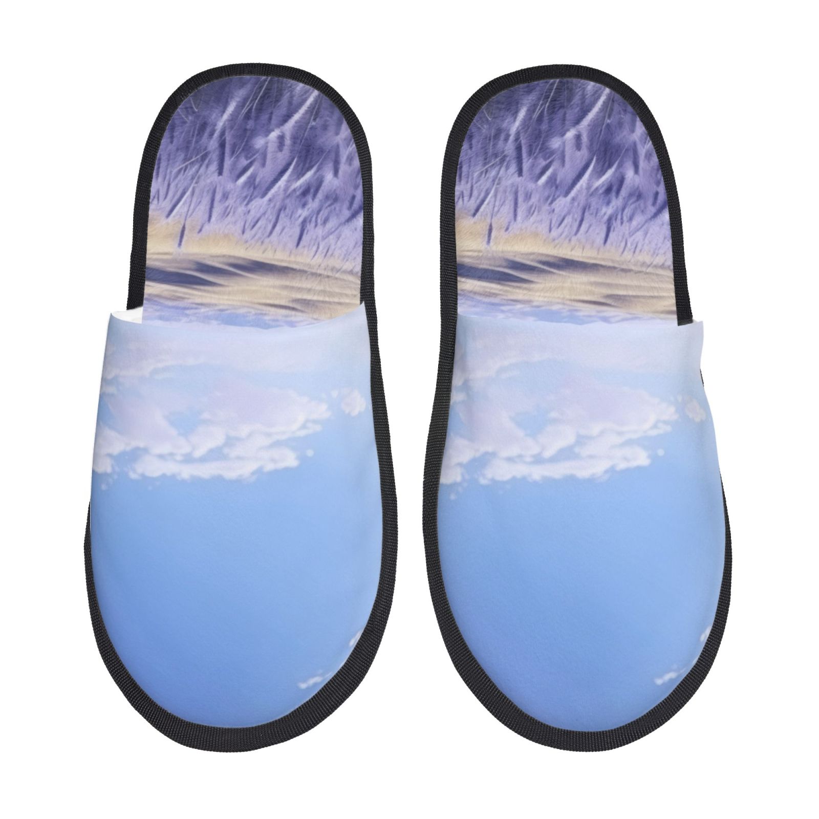 Fuzoiu Lavender Fields Under Blue Sky Print Unisex Furry Slippers,Plush ...