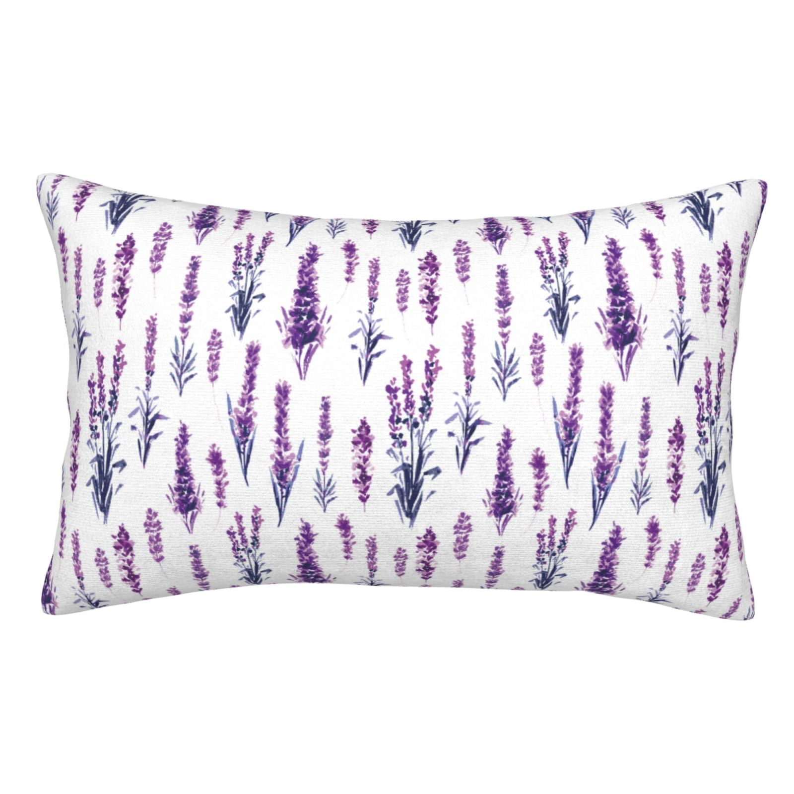 Fuzoiu Lavender Flowers Print Pillow Case with Hidden Zipper,Pillow ...