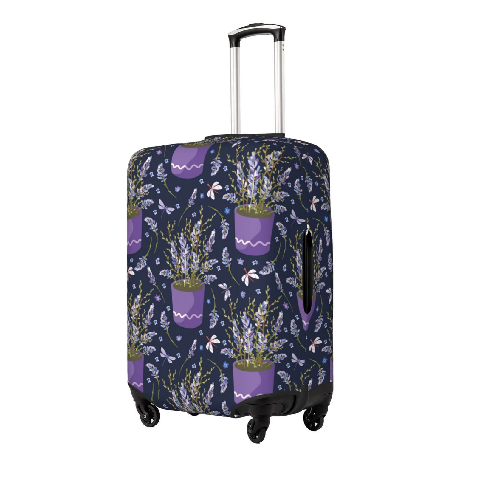 Fuzoiu Lavender Flowers Print Suitcase Cover,Washable Luggage Covers ...