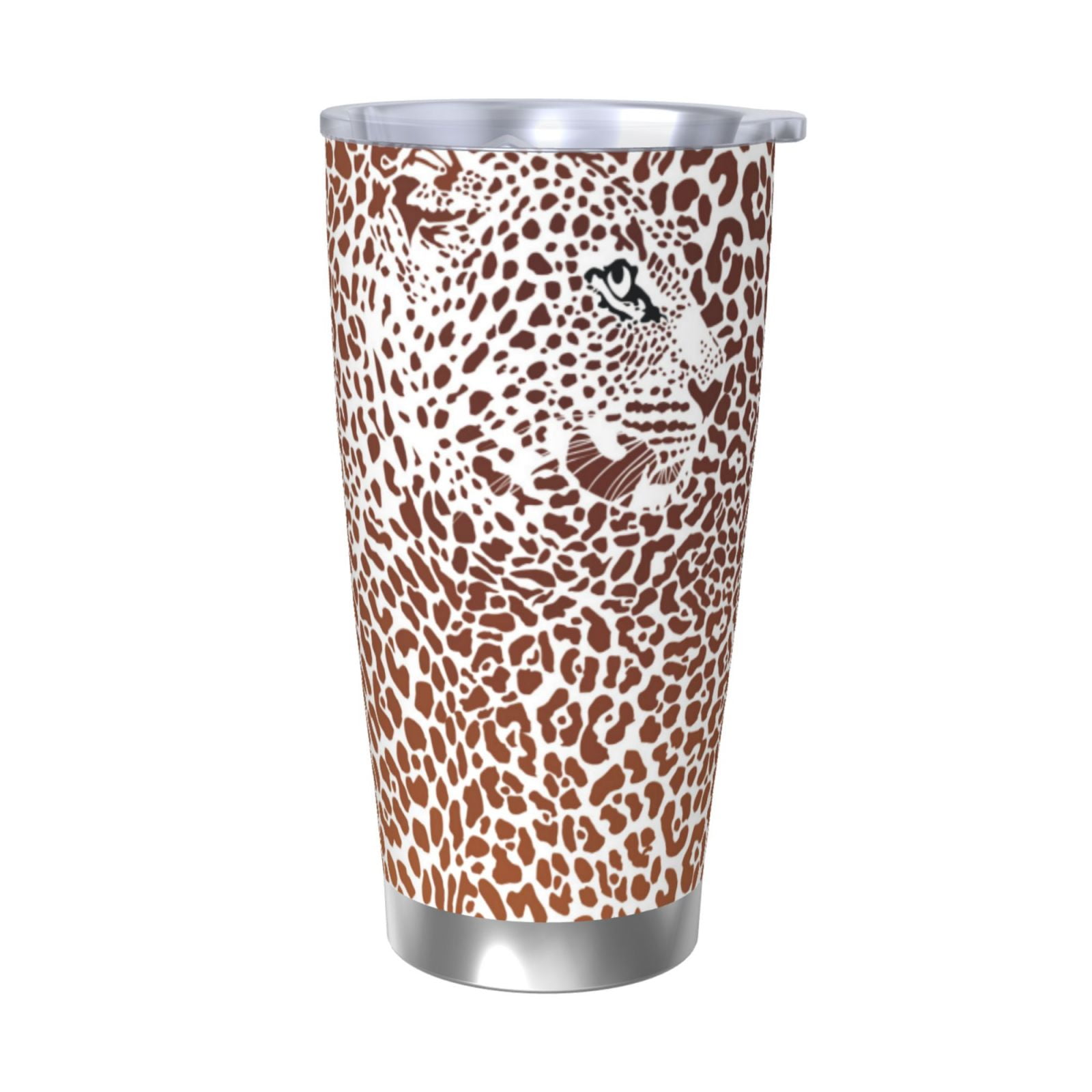 Fuzoiu Leopard Brown Print 20oz Tumbler, Stainless Steel Vacuum ...