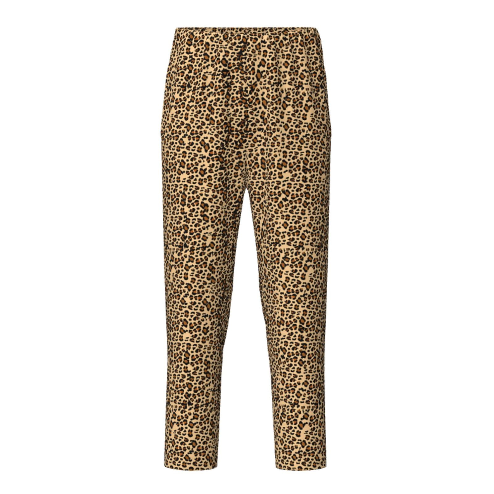 Fuzoiu Leopard Print Brown Print Teenagers' Pajama Pants,Lounge Pants ...
