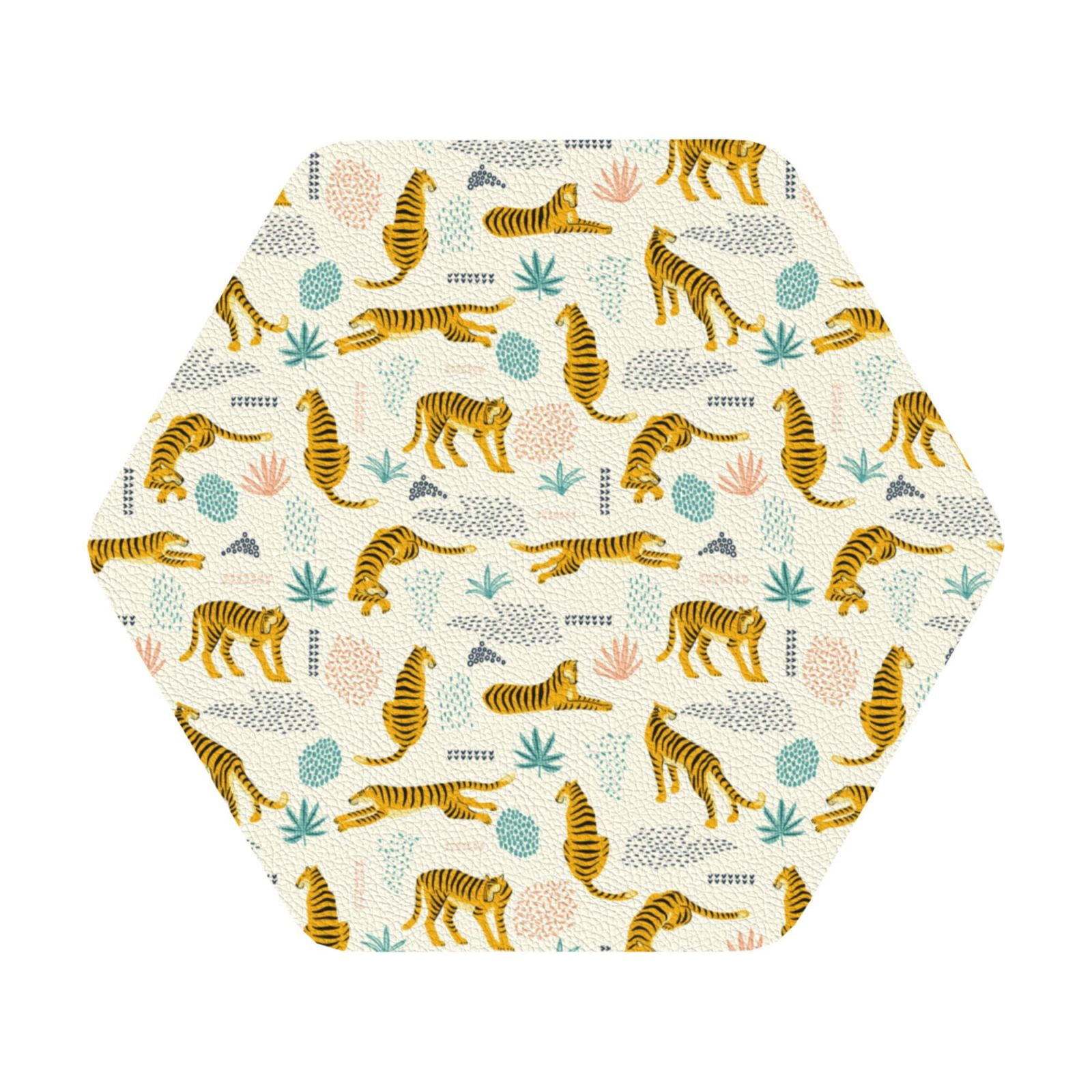 Fuzoiu Leopard Print Print Leather Coasters Set,Drink Coasters Set of 6 ...