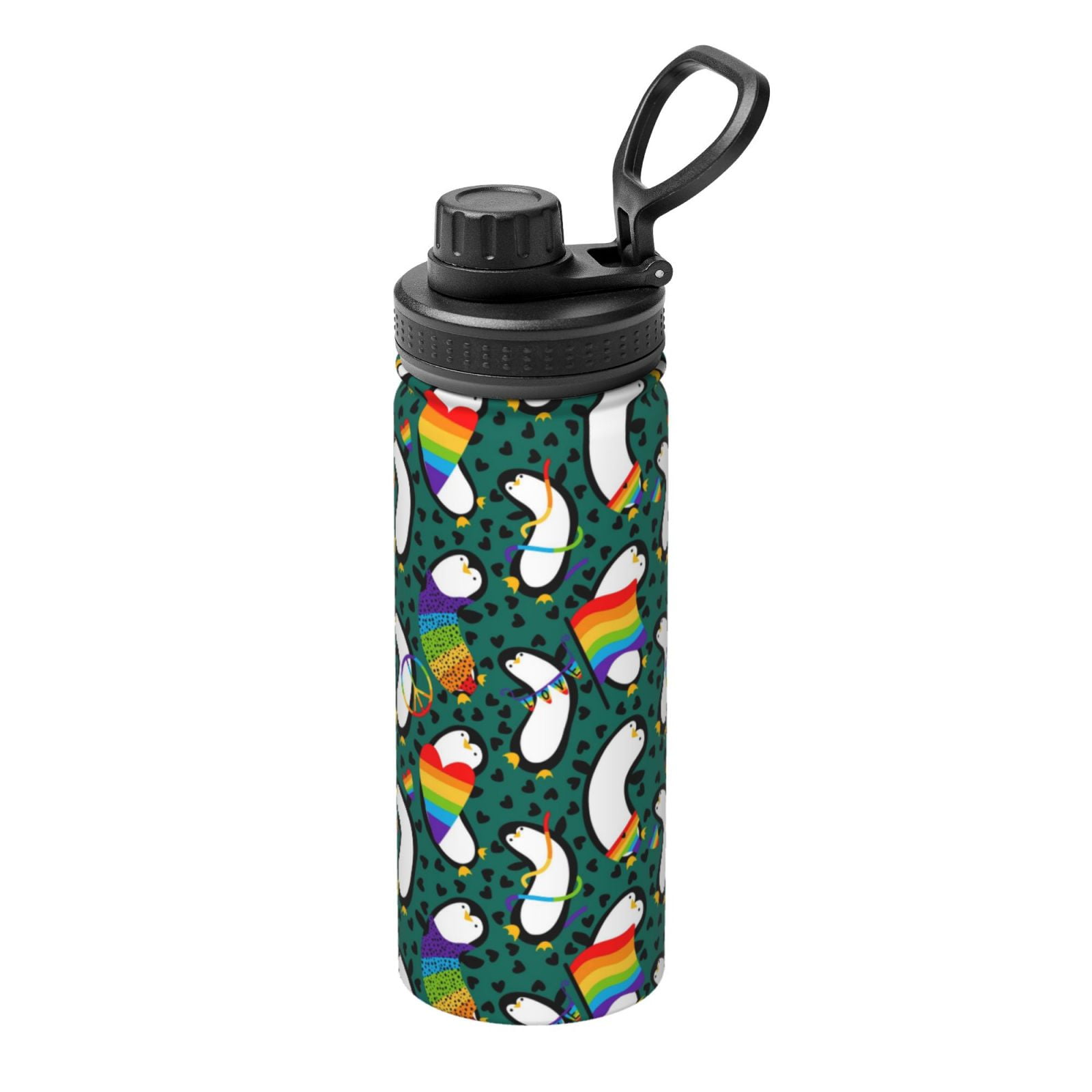 Fuzoiu Lgbt Penguin Print 18oz Sports Insulated Kettle,Stainless Steel ...