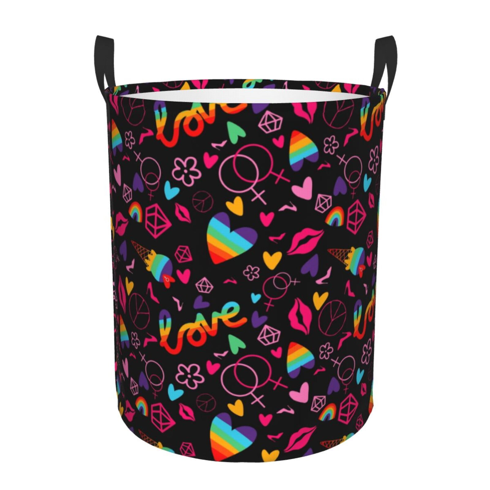 Fuzoiu Lgbt Rainbow For Pride Print Circular Hamper,Laundry Basket with ...