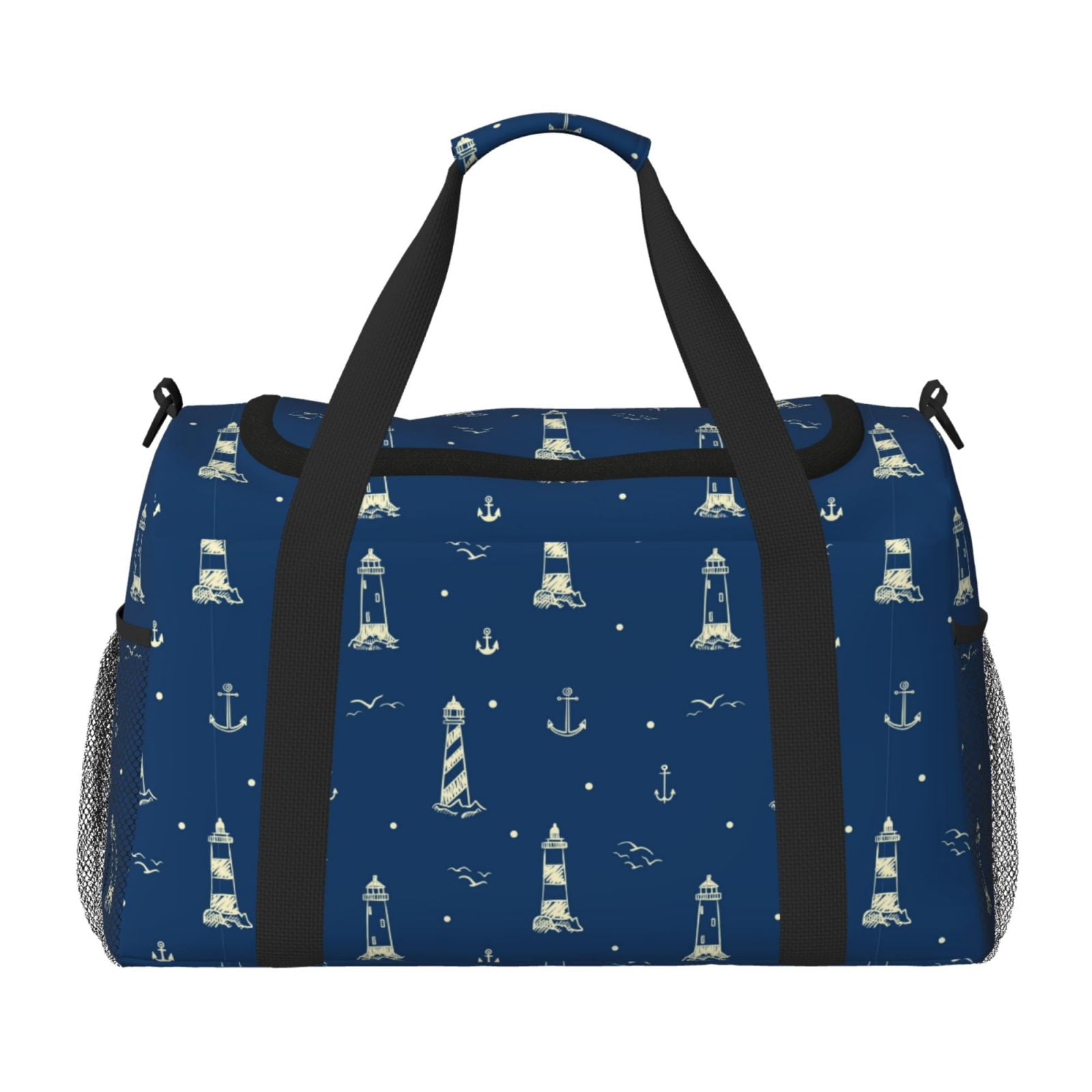 Fuzoiu Lighthouses and Anchors Print Travel Duffle Bag,Carry On Tote ...
