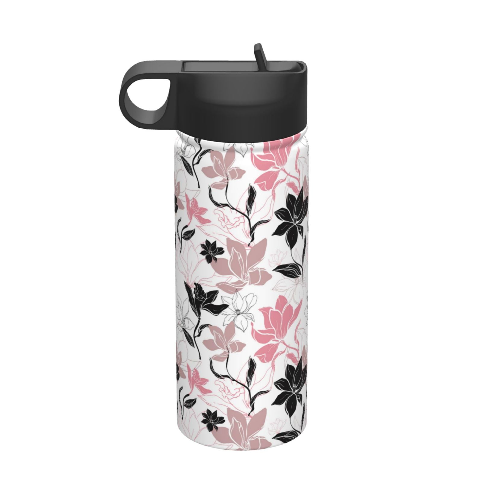 Fuzoiu Lilies Flowers Print 18oz Insulated Sports Kettle, Outdoor Sport ...